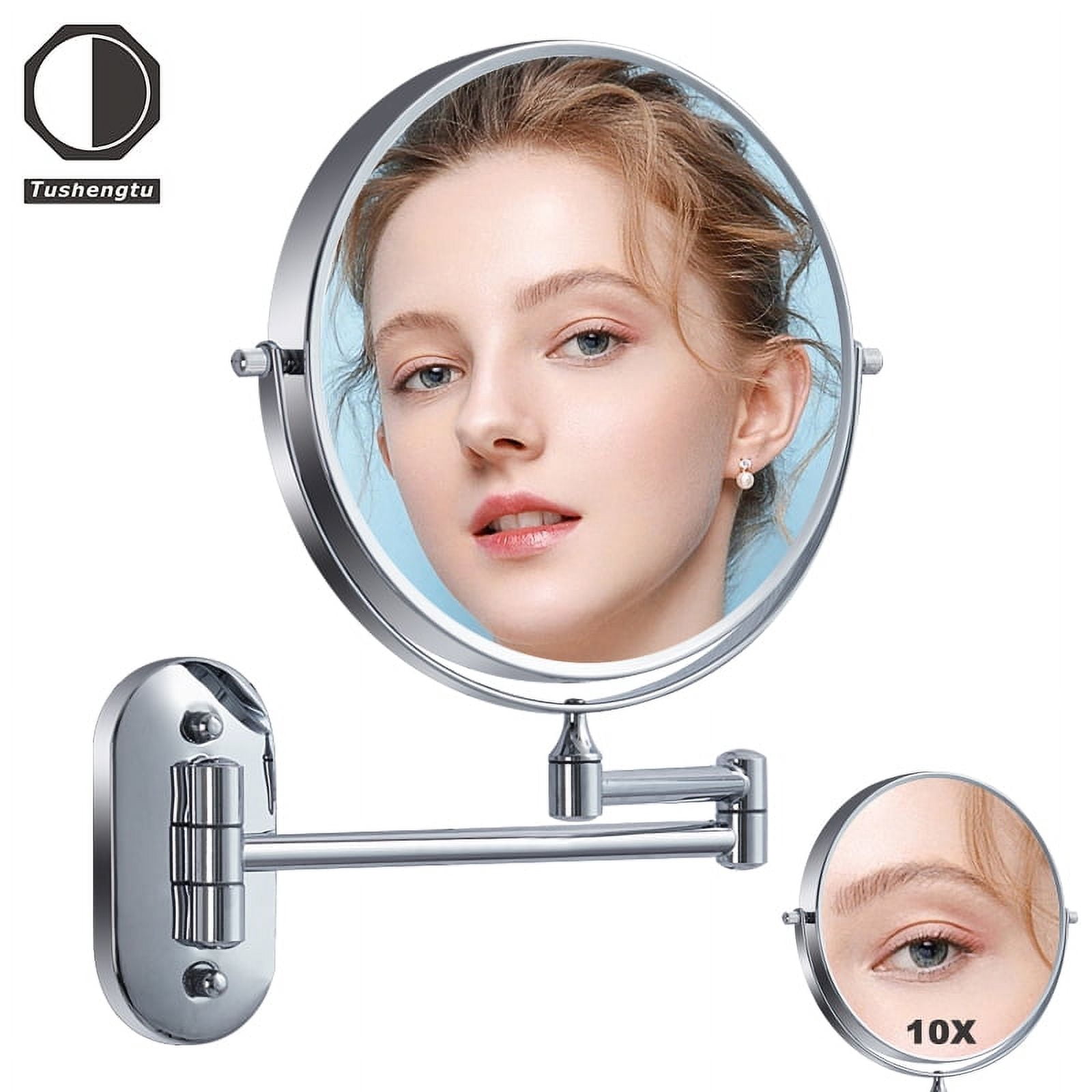 TUSHENGTU 8" Wall Mounted Makeup Mirror,10x Magnification Double Sided ...