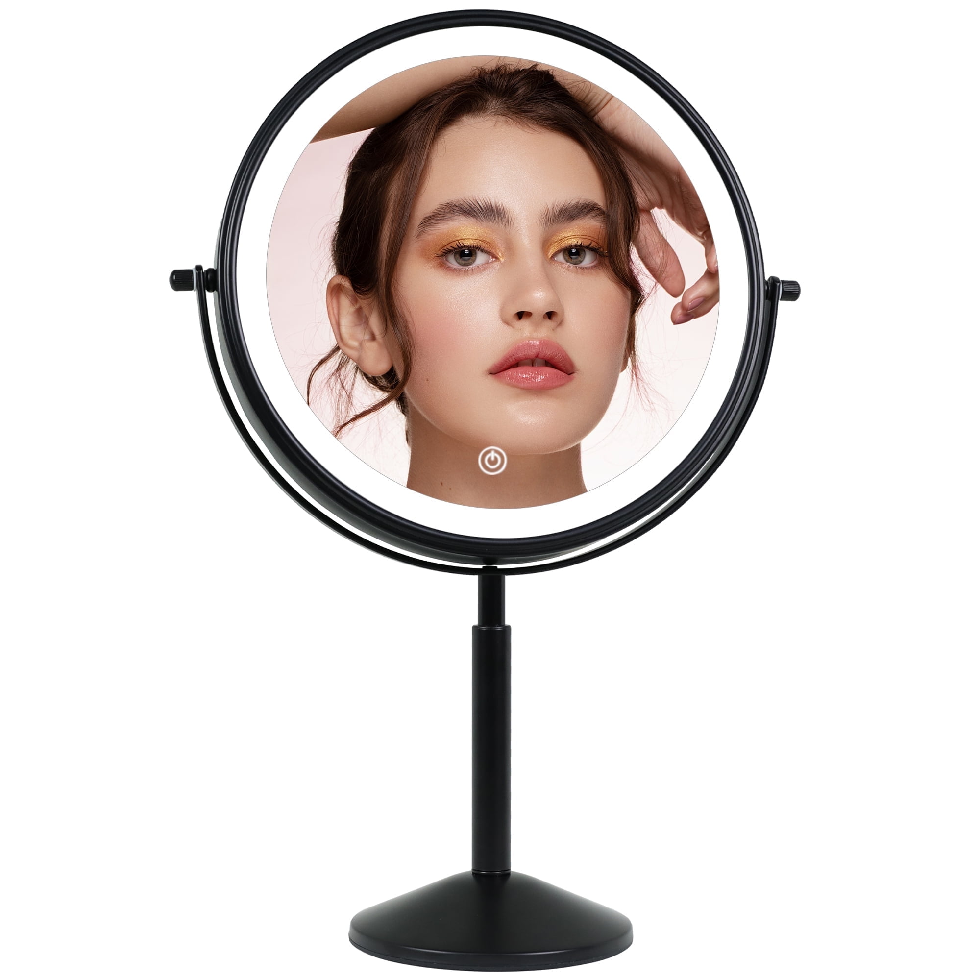 TUSHENGTU 9"Height Adjustable Makeup Mirror, 1X/10x Magnifying Vanity ...