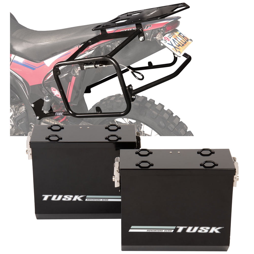 Tusk 1467340142 Aluminum Panniers with Pannier Racks V2 Medium Black ...