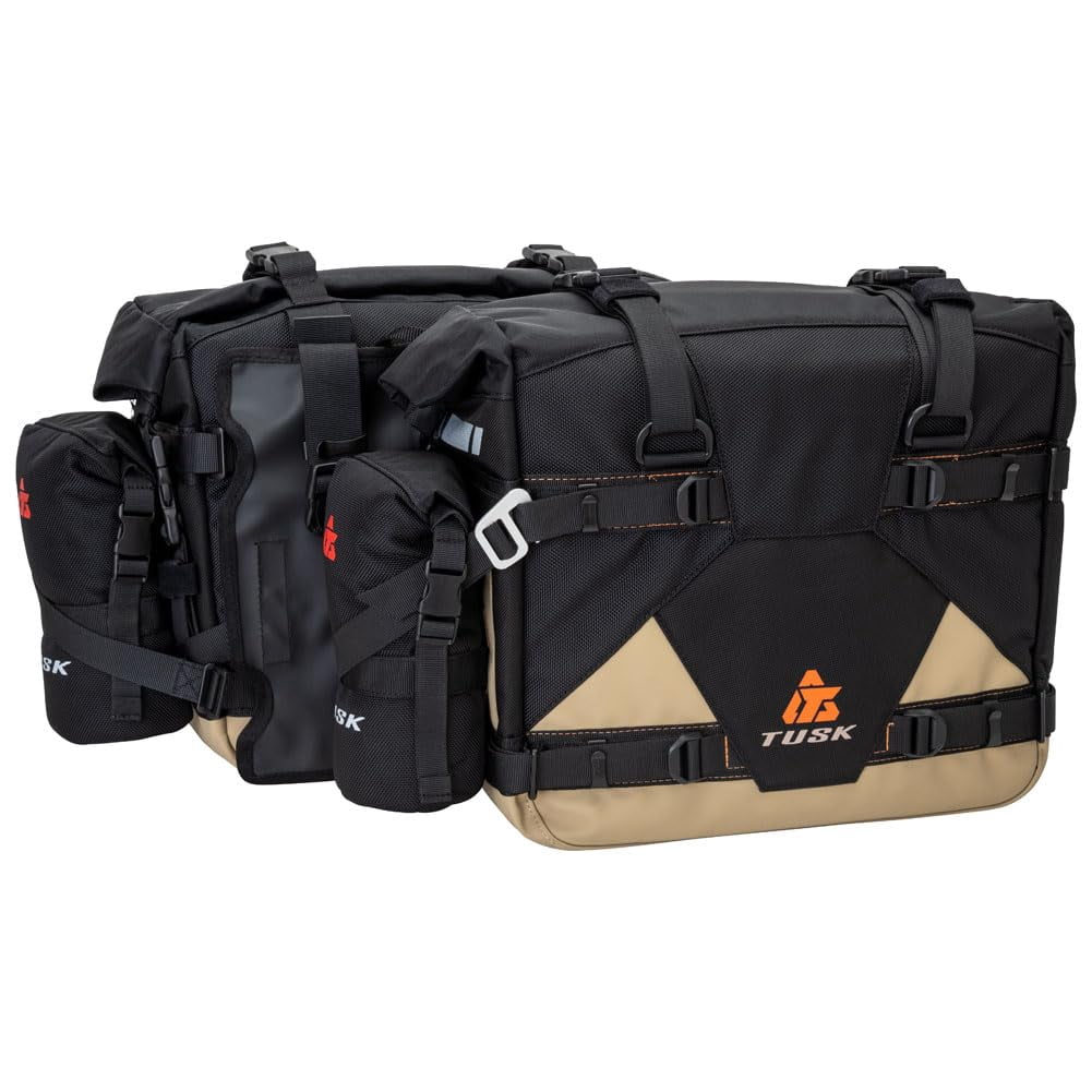 TUSK Off-Road Pannier Racks with Pilot Pannier Bags and Bottle Holders ...