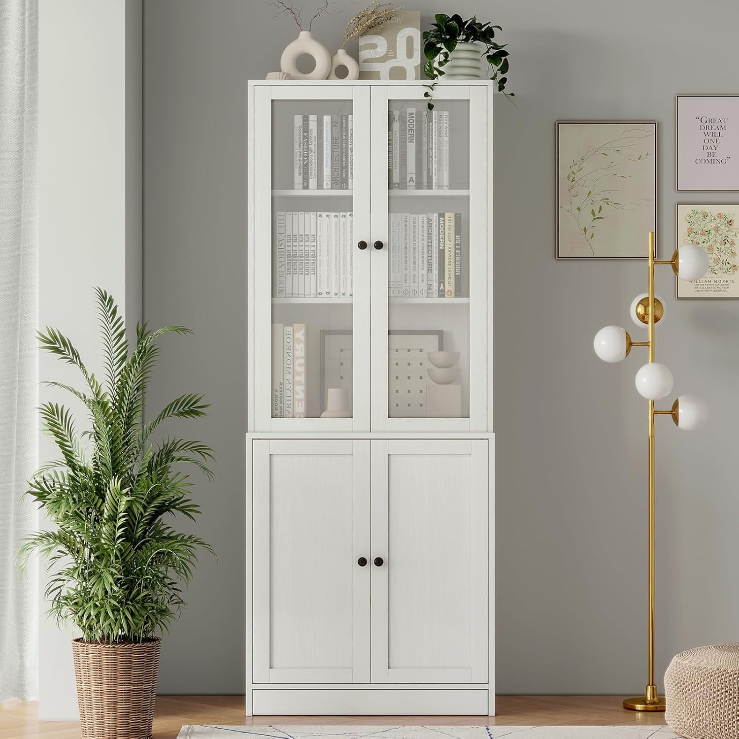 TUSY 71" Bookshelf Bookcase, 3-Tier Modern Bookshelves 3 Large Drawer ...