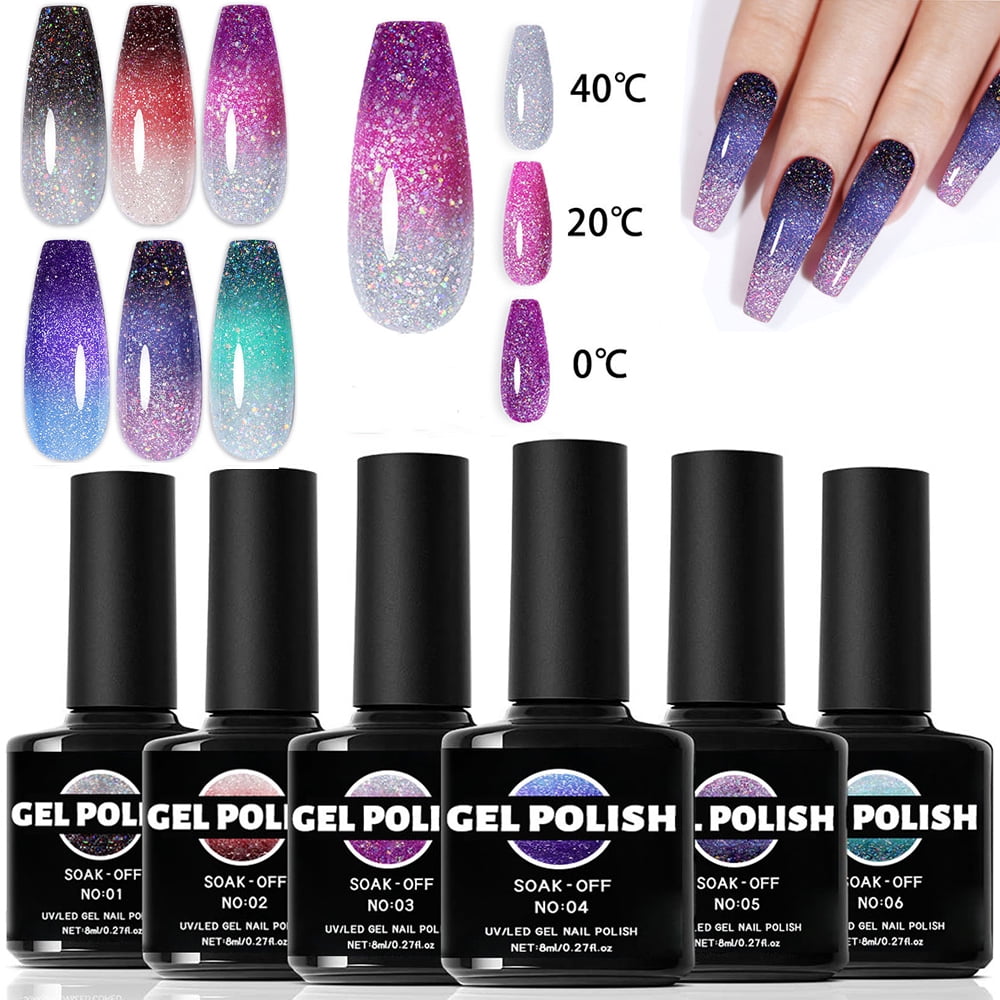 TUTIUM Temperature Changing Gel Polish Set Color Changing Reflective ...