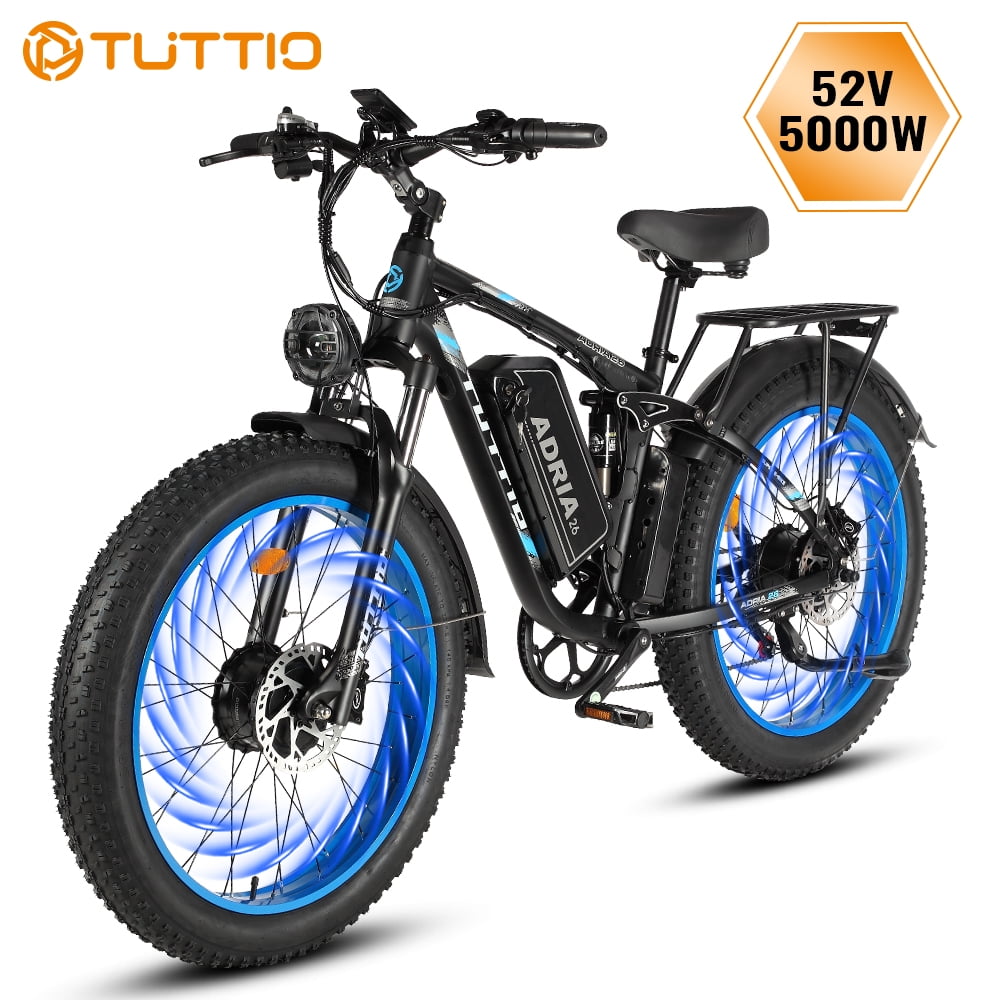 TUTTIO Electric Mountain Bike for Adults, 5000W Motor, 52V 30Ah Battery ...