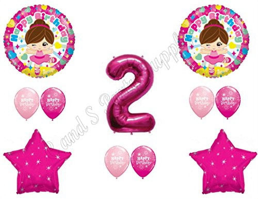 TUTU CUTE 2nd Birthday Party Balloons Decoration Supplies Second ...