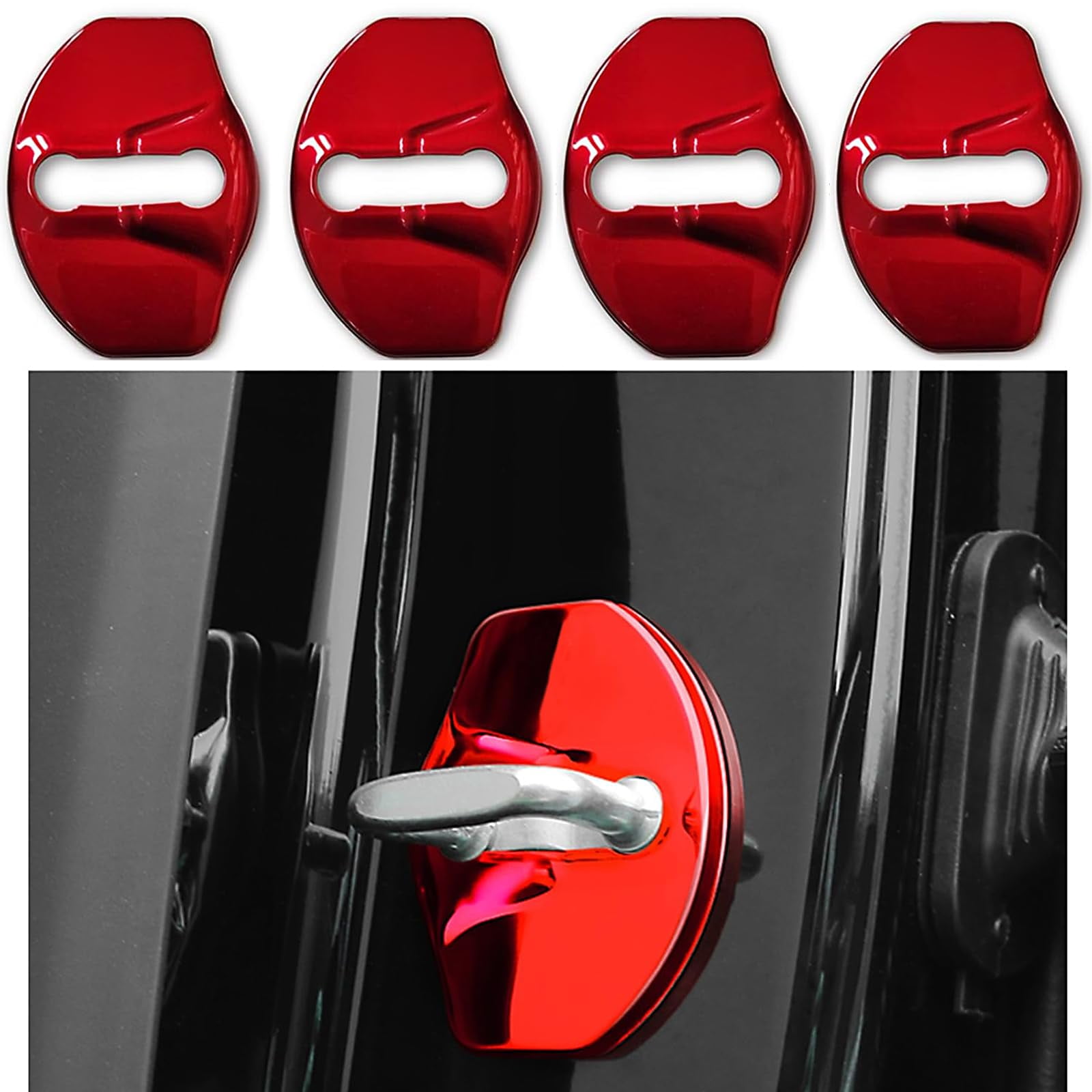 TUTU TECH Fit Tesla Model 3 Model Y Car Door Lock Cover Stainless Steel ...