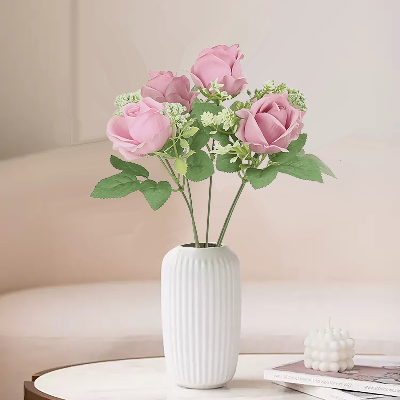 TUTUnaumb 1 Pcs Real Touch Artificial Rose Flowers Fake Bouquet for ...