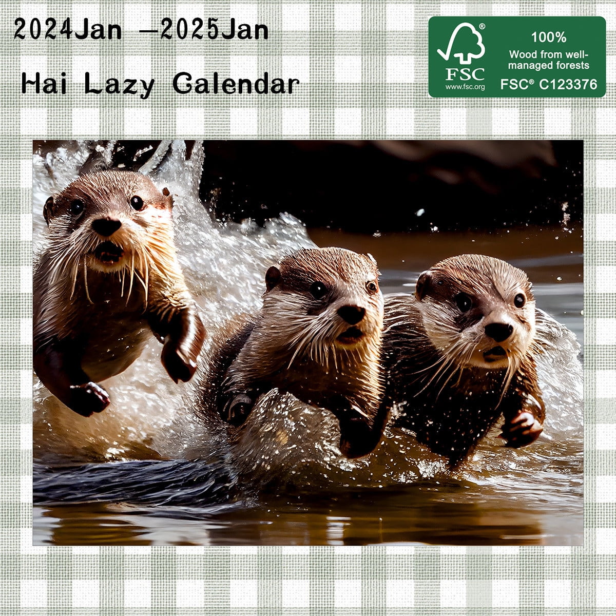 TUTUnaumb 13 Month Hanging Calendar Baby Animals Wall Calendar 2024.Jan ...