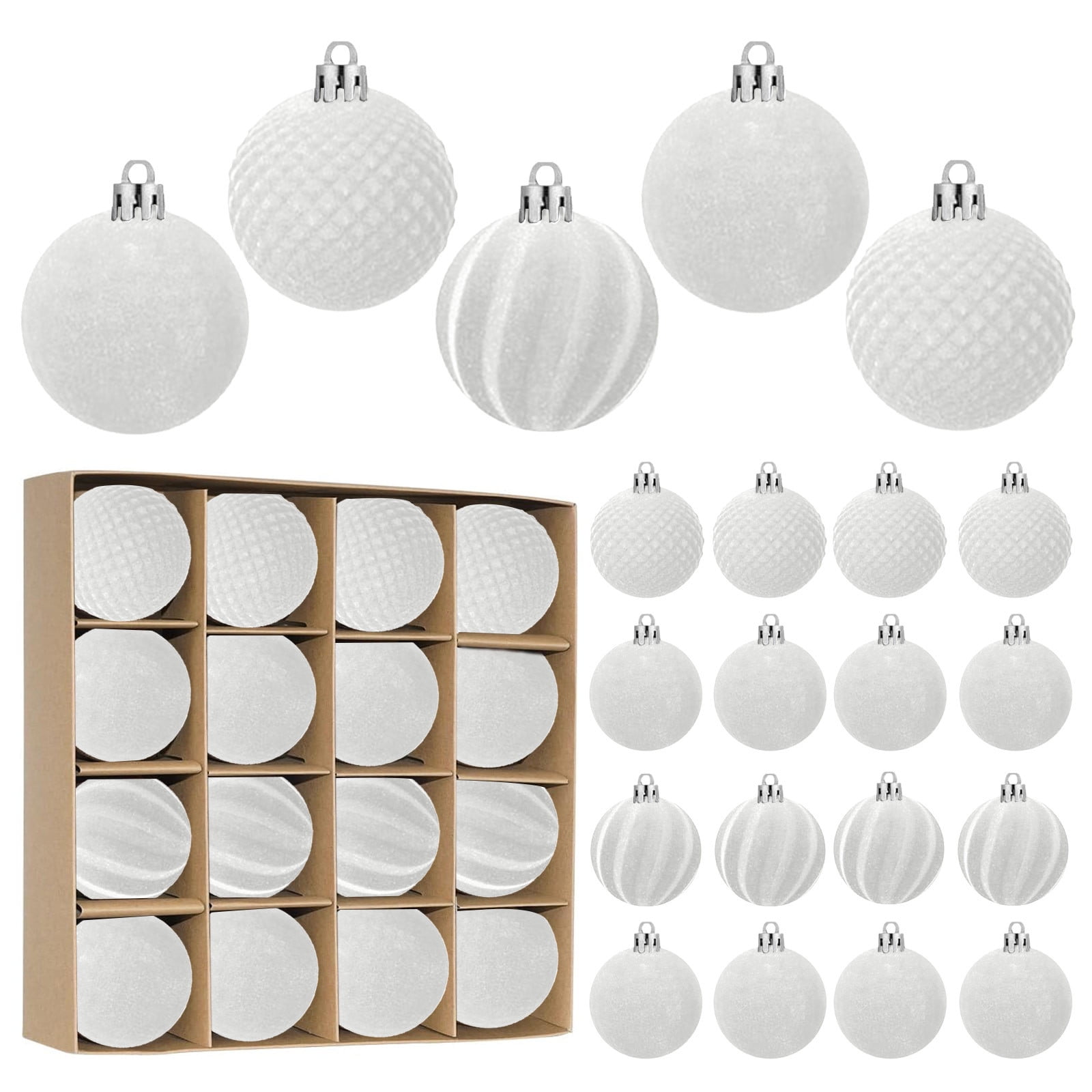 TUTUnaumb 16PCS Flocked Ball Ornaments Velvet Christmas Balls Ornaments ...