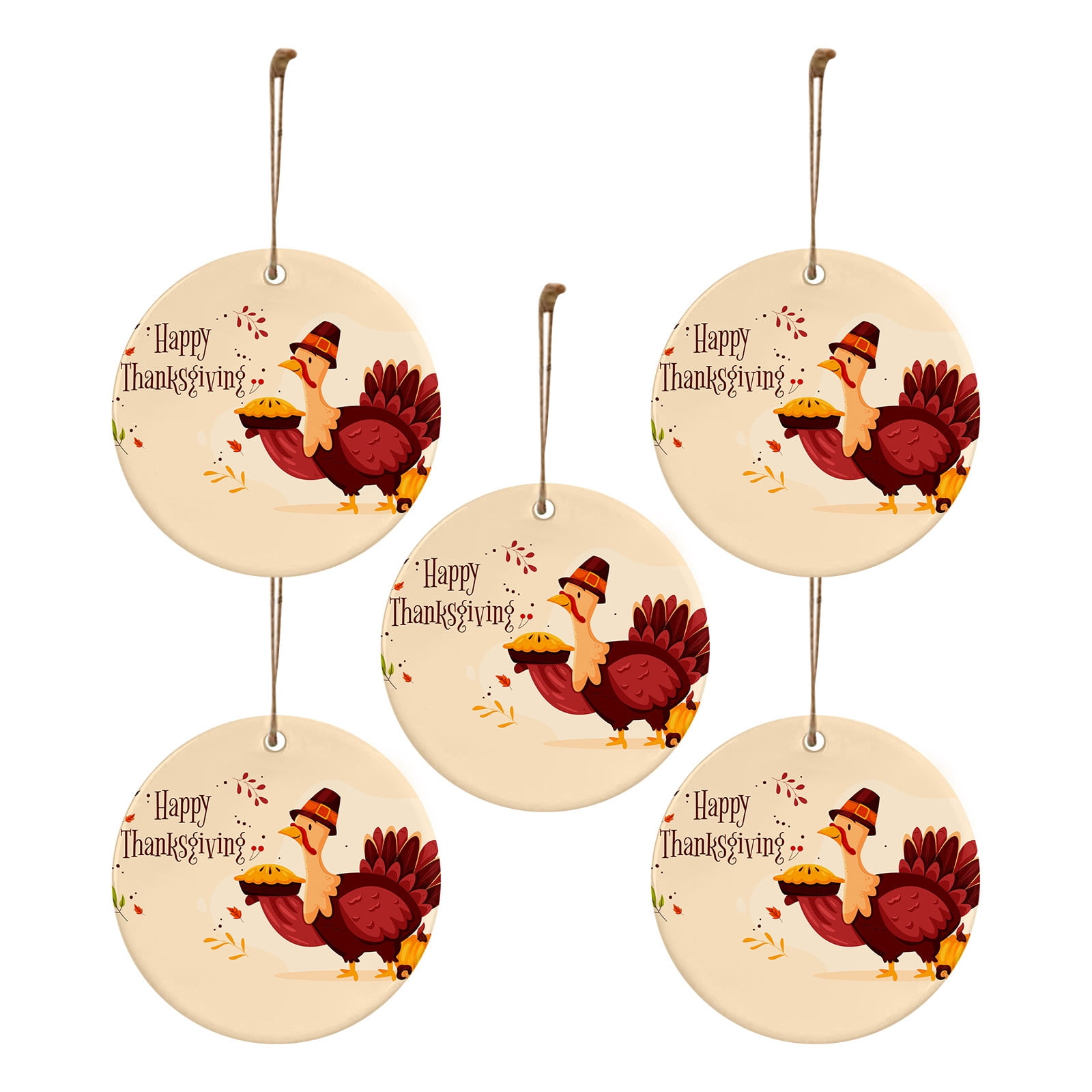 TUTUnaumb 2022 Winter 5PC 2020 Ornament Fall Thanksgiving Turkey Wooden ...