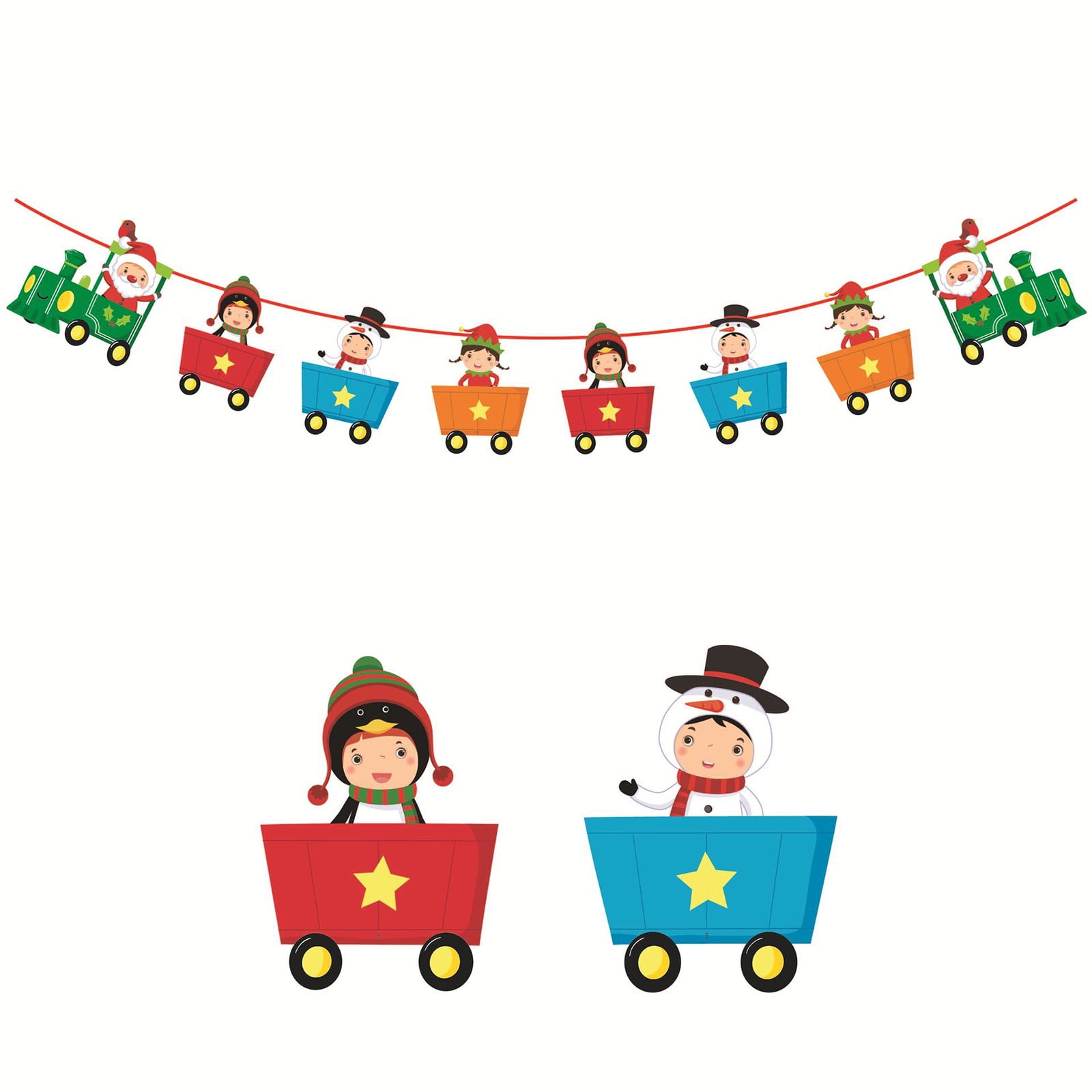 TUTUnaumb 2022 Winter Christmas Paper Banner Christmas Decorations ...