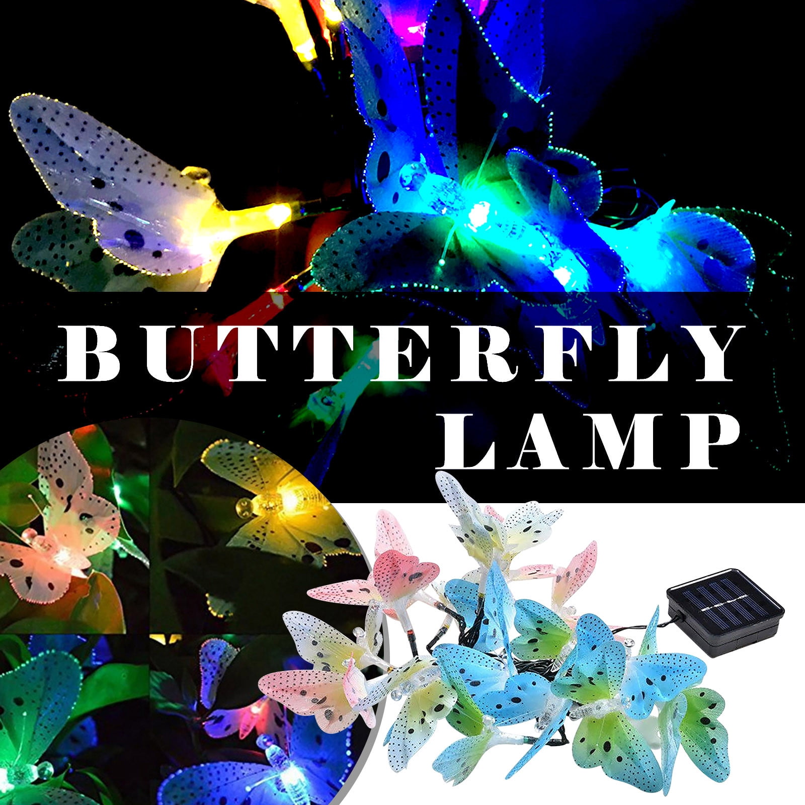 TUTUnaumb 2022 Winter Solar Powered 12LED Butterfly String Light Lamp ...