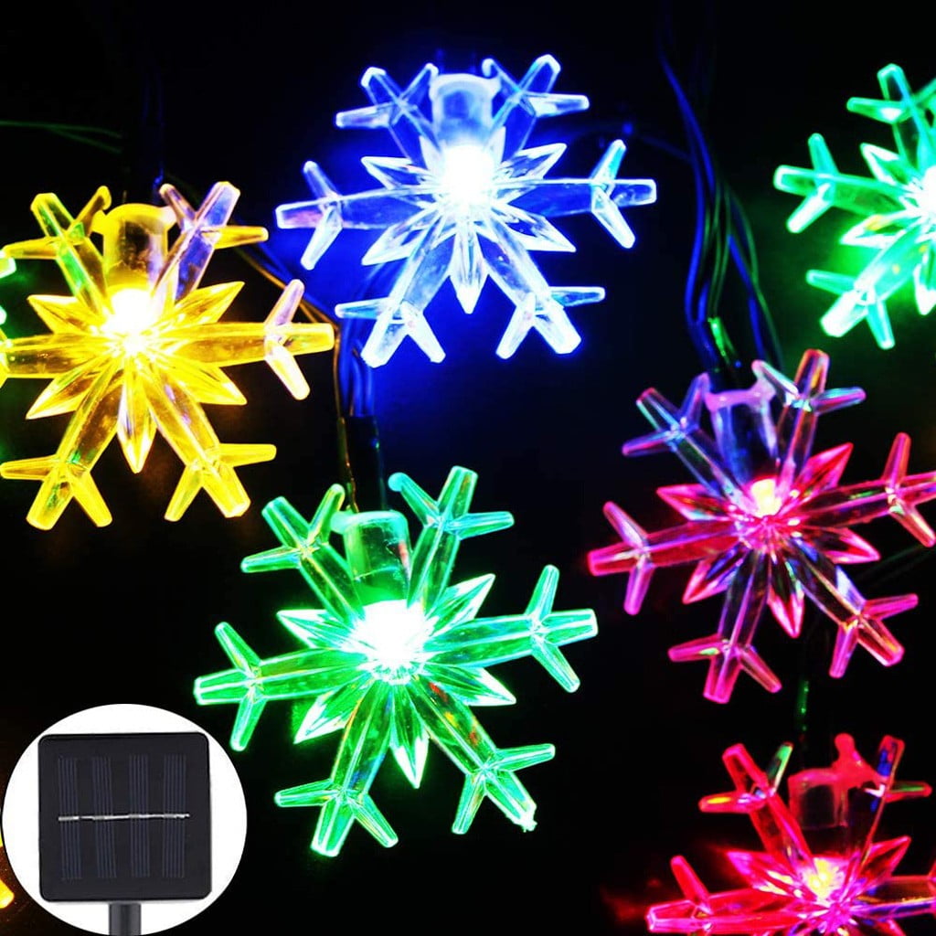 TUTUnaumb 2022 Winter Solar Snowflake String Light 20LED Fairy-String ...