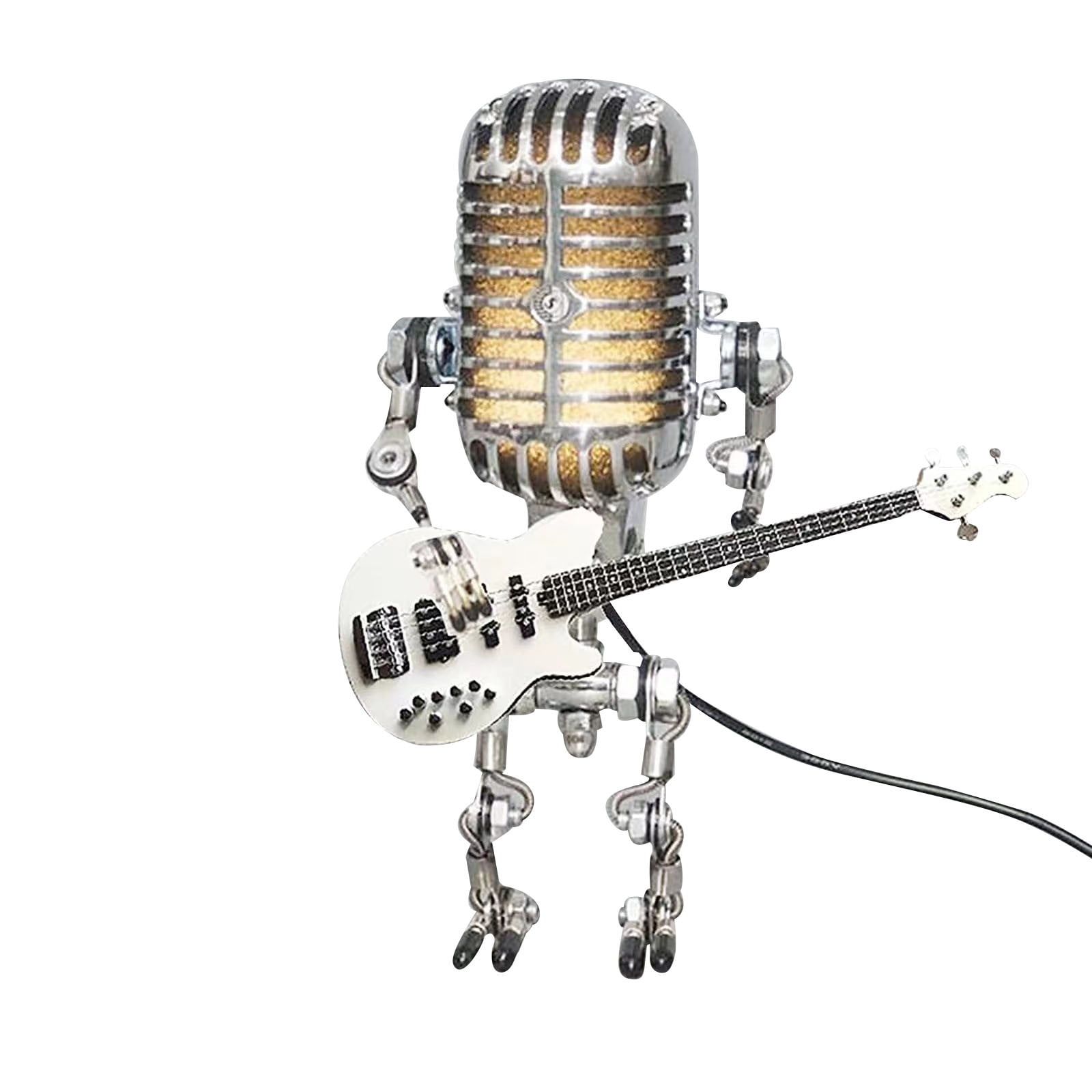 TUTUnaumb 2022 Winter Vintage Microphone Robot Table Lamp Home Desktop ...