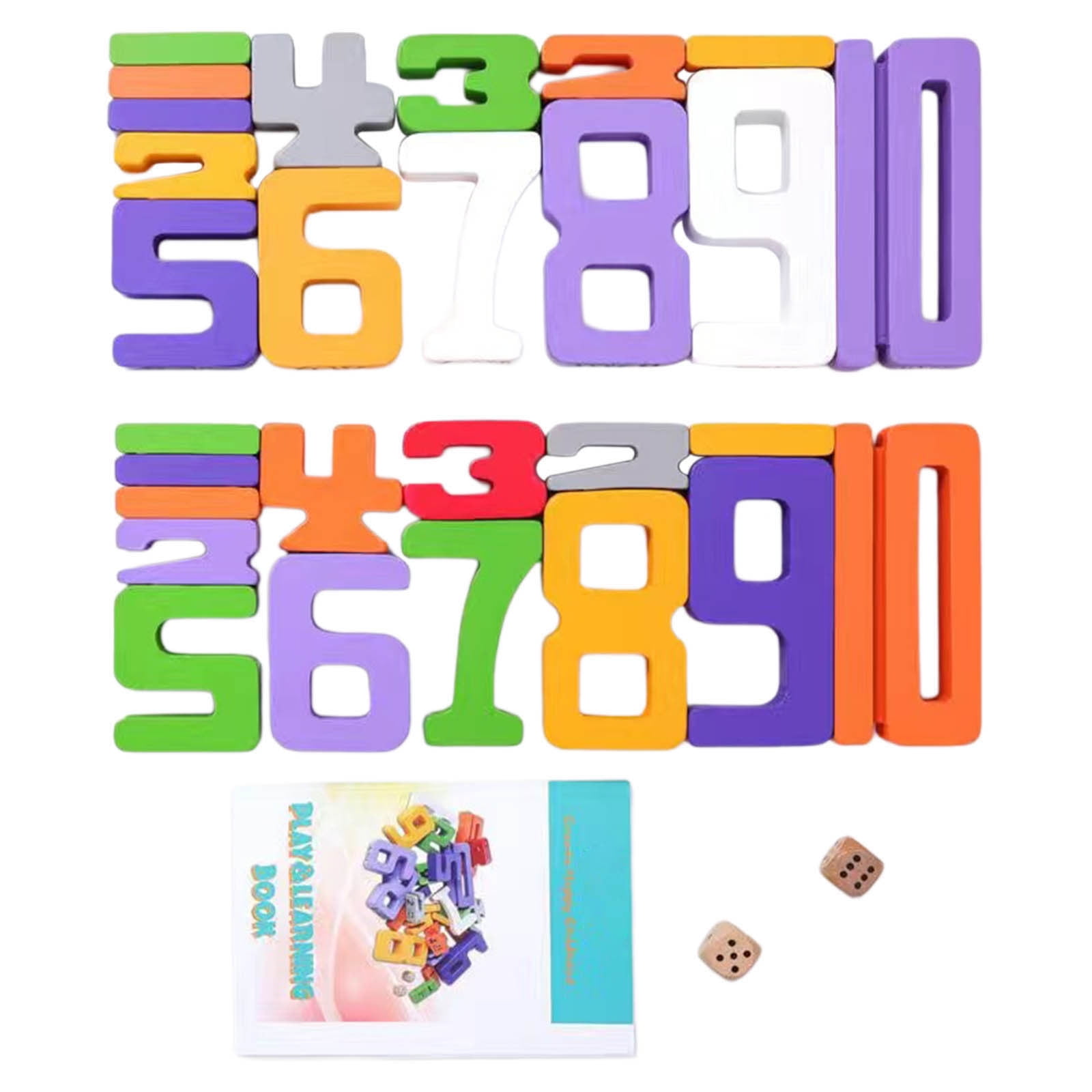 TUTUnaumb 28 Pcs Wooden Math Numbers Blocks, Early Education Toys ...