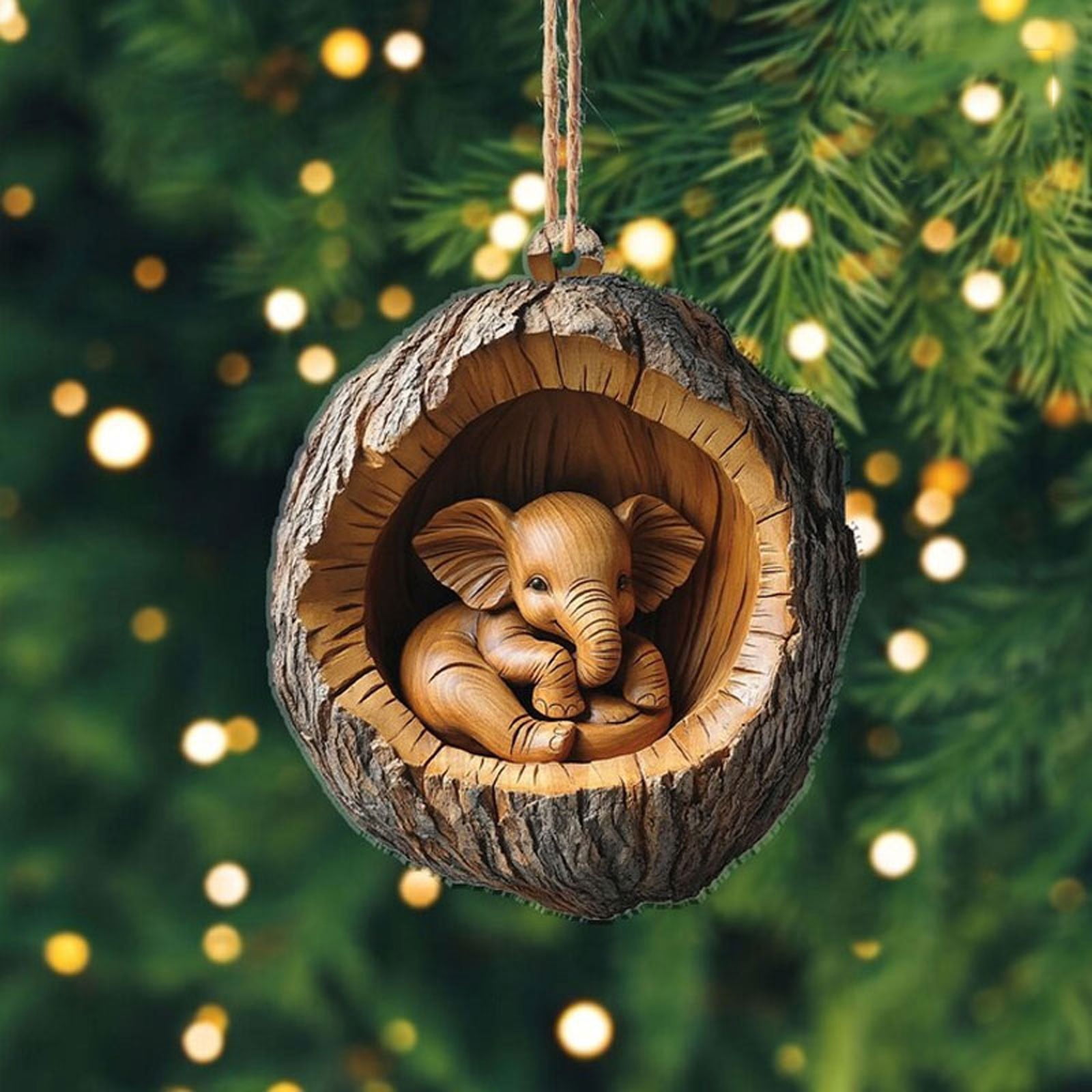 TUTUnaumb Animal Christmas Ornament, 2.9" Woodland Animal Elephant ...