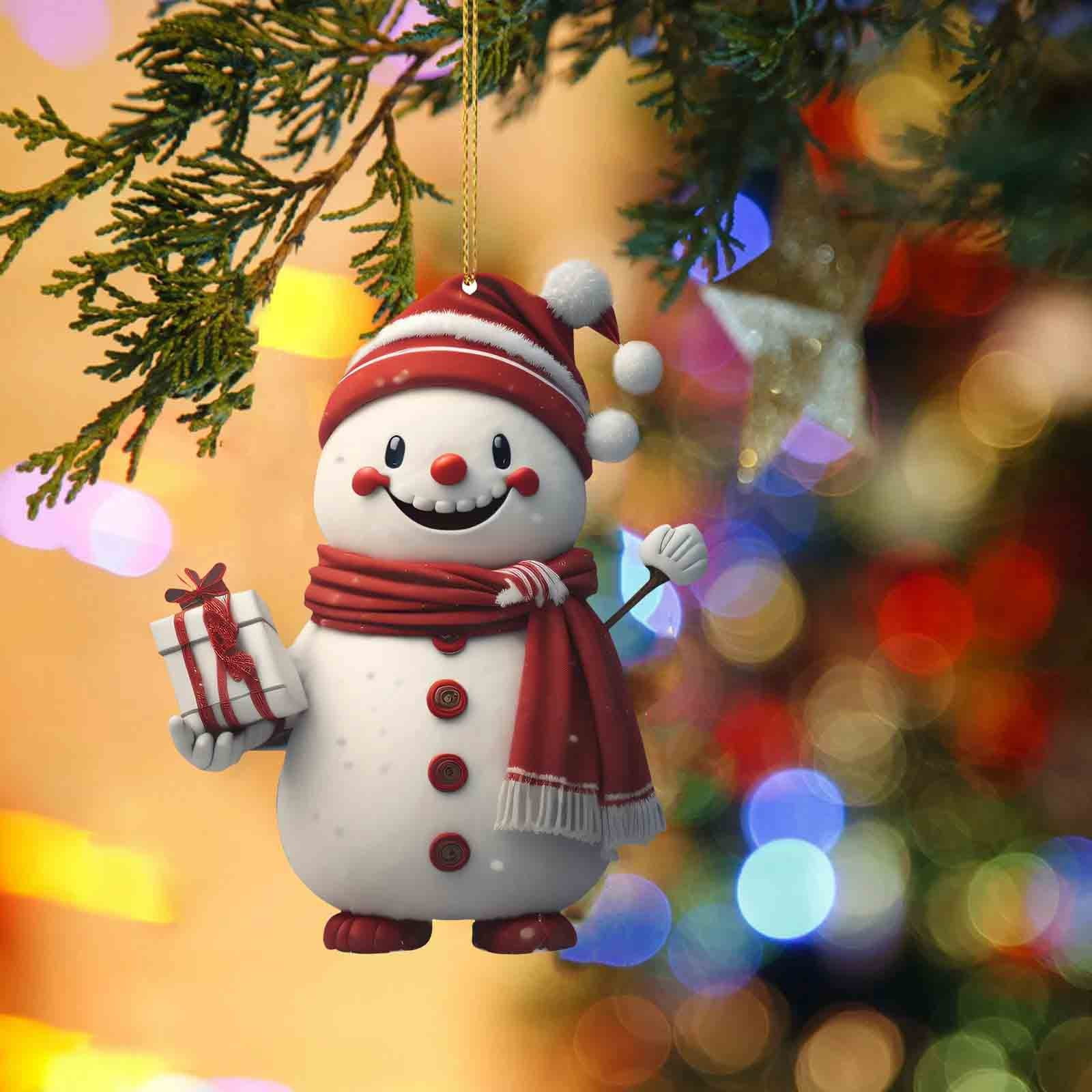 TUTUnaumb Christmas Smiling Snowman Hanging Ornaments Car Pendant, 1 ...