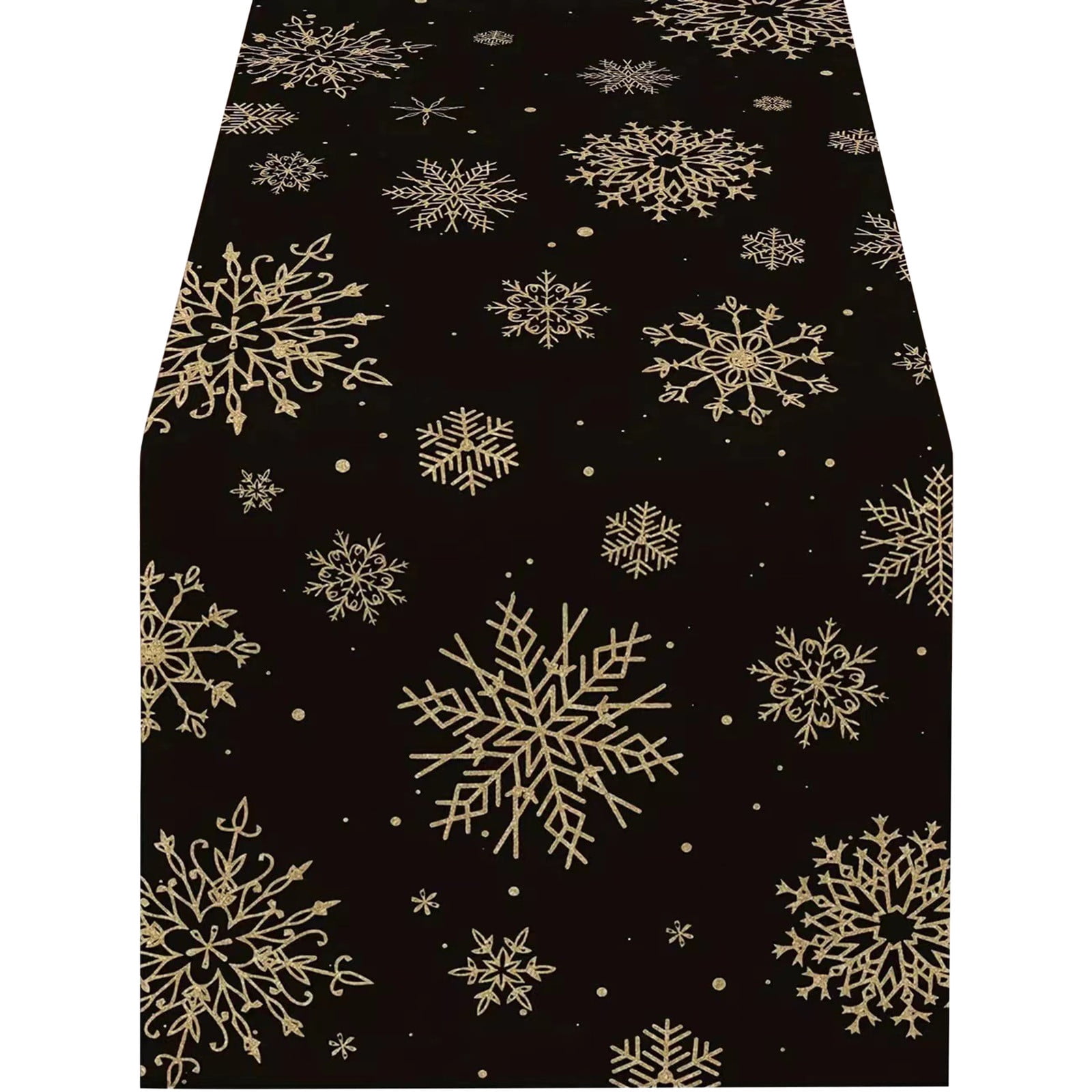 TUTUnaumb Christmas Winter Table Runner Gold Silver Snowflake Table ...