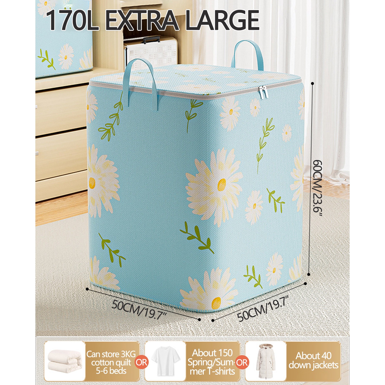 TUTUnaumb Clothes Storage Box, Household Super Large Capacity Wardrobe ...