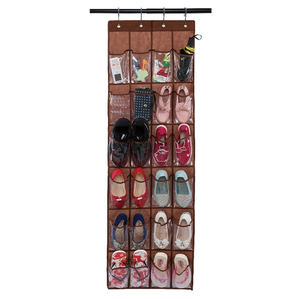 TUTUnaumb Door Shoe Organizer 24 Durable Pockets, Hooks, Large ...