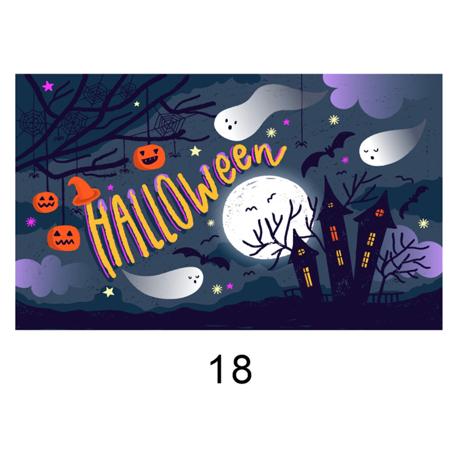 TUTUnaumb Flags And Banners Happy Halloween Theme Fabric Sign Poster ...