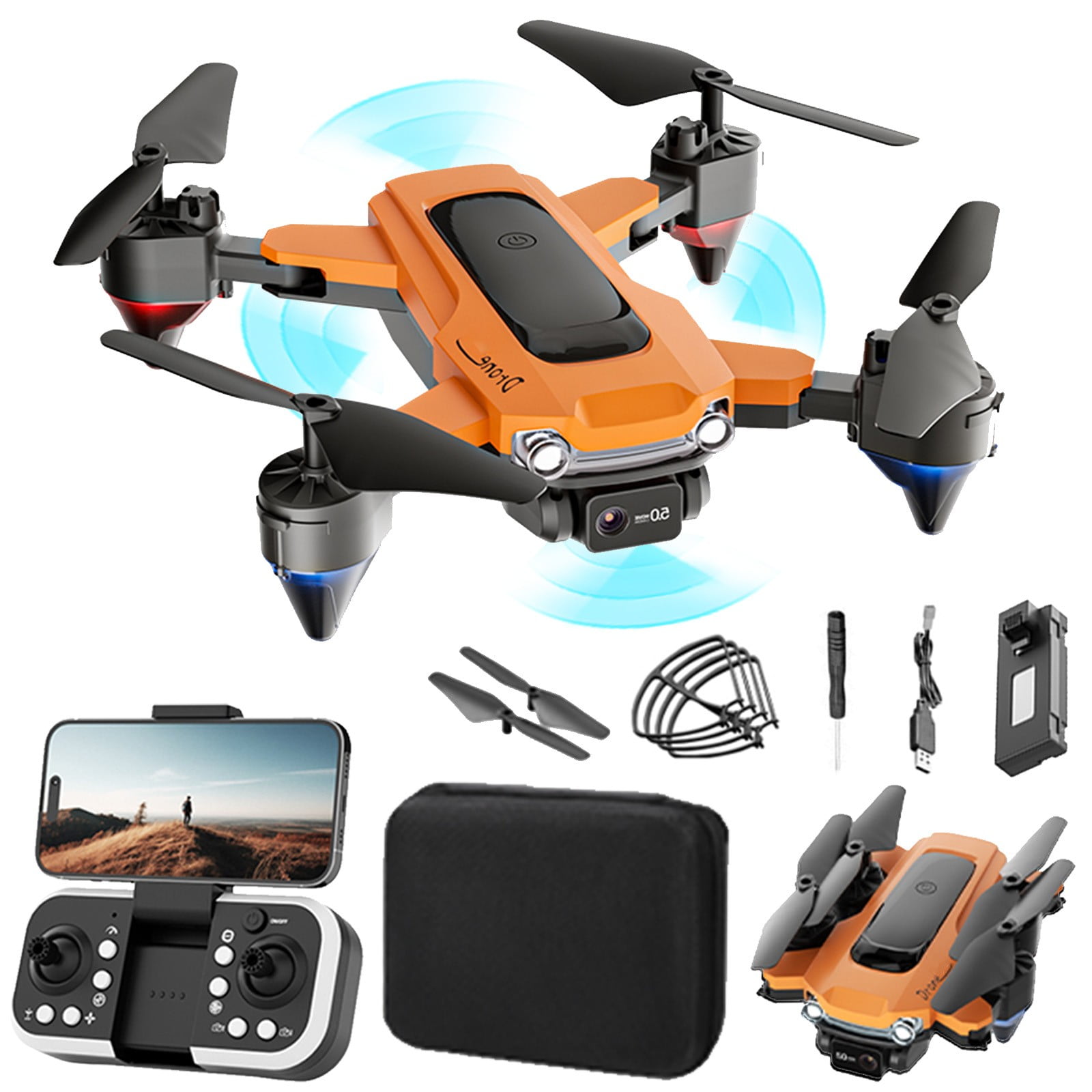 TUTUnaumb Foldable Drone Children Airplanes With Single 1080P HD FPV ...