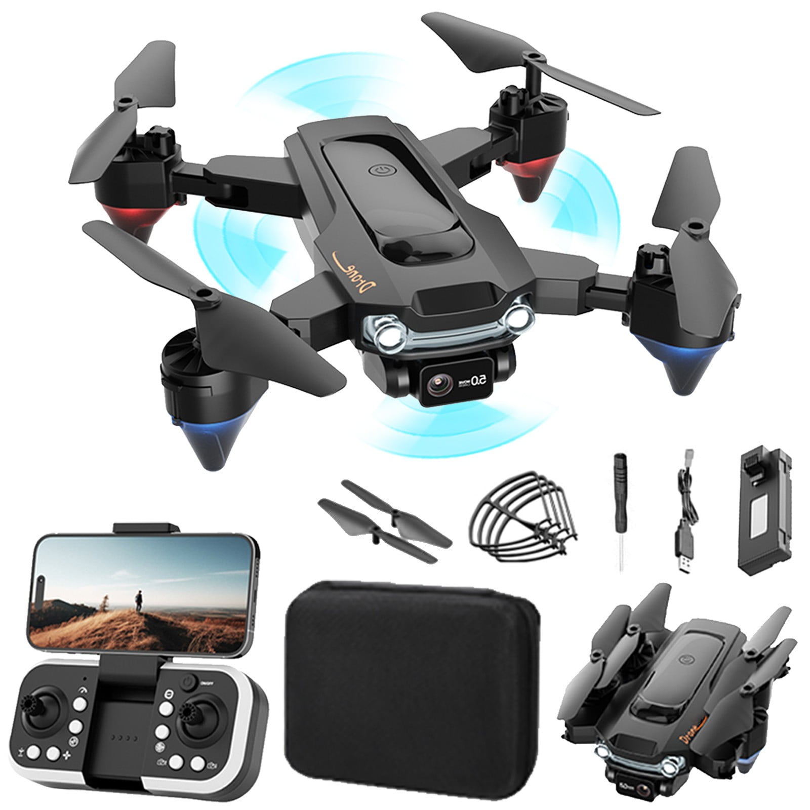 TUTUnaumb Foldable Drone Children Airplanes With Single 1080P HD FPV ...