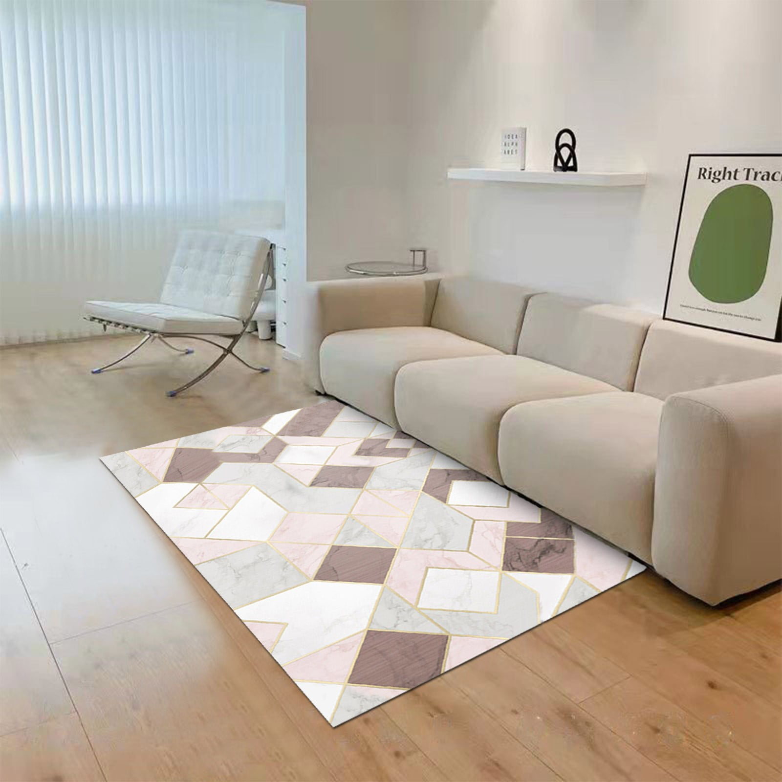 TUTUnaumb Geometric Floor Mat Modern Lattice Area Rug Living Room ...