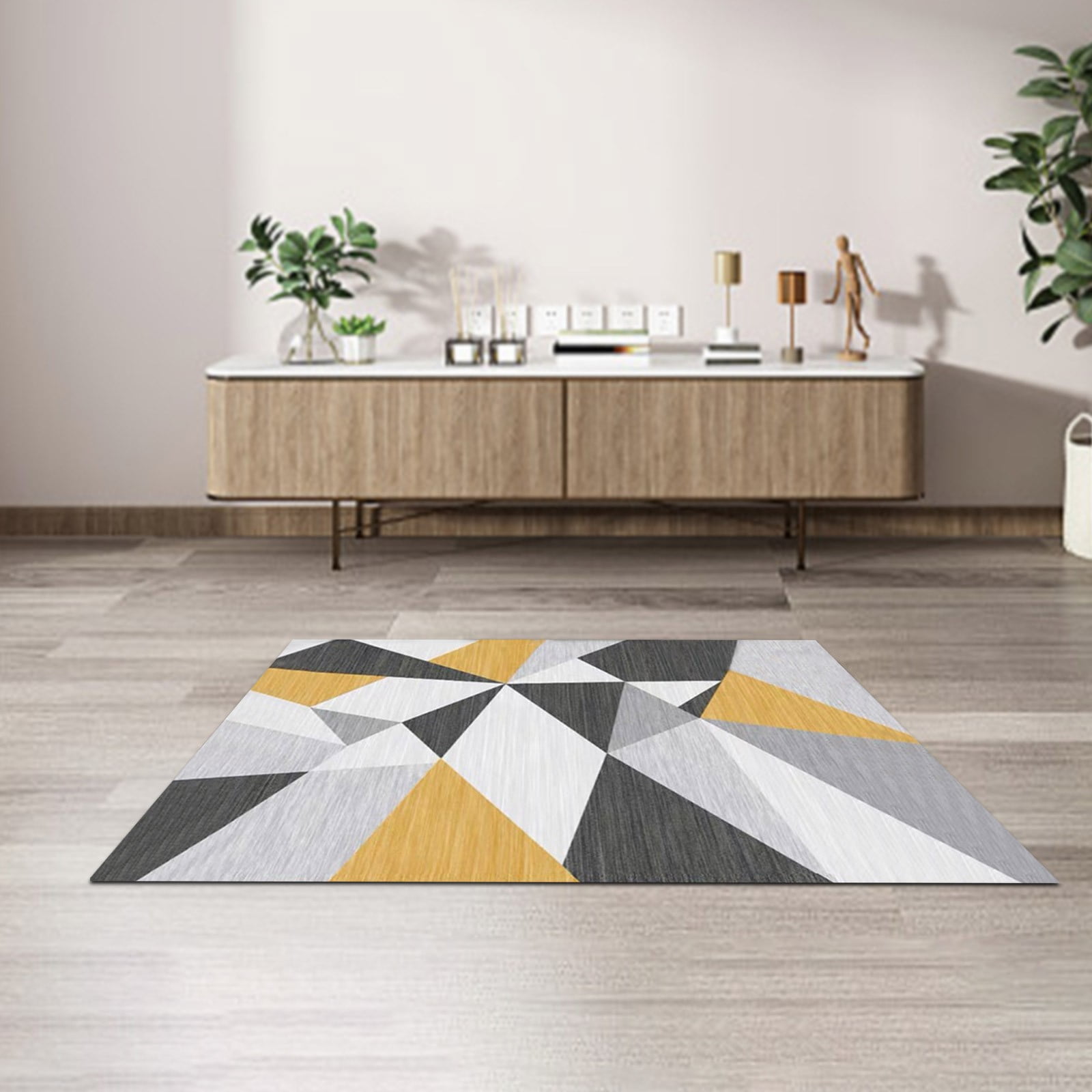 TUTUnaumb Geometric Floor Mat Modern Lattice Area Rug Living Room ...
