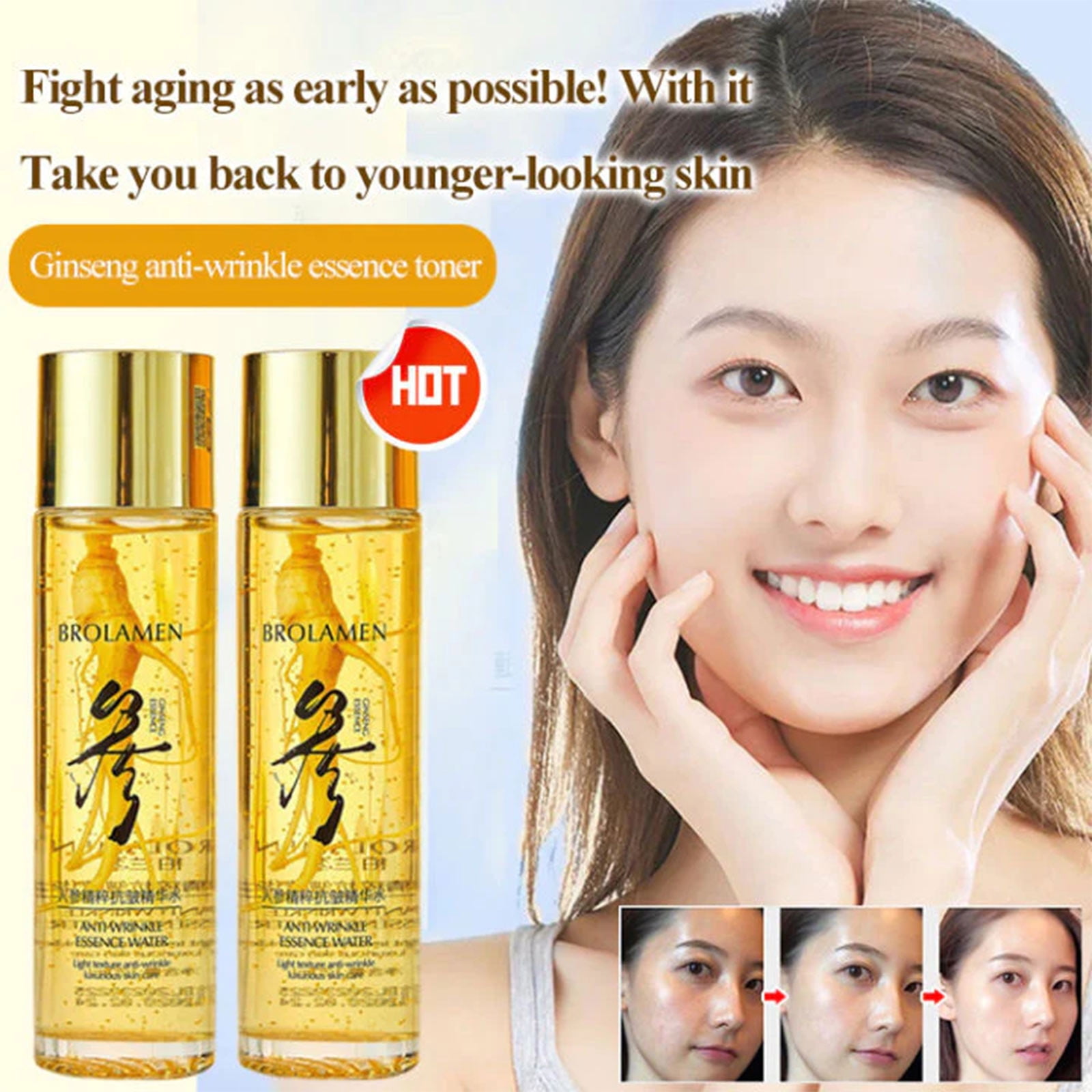 TUTUnaumb Ginseng Essence Wrinkle Resurfacing Essence Water Hydrating ...