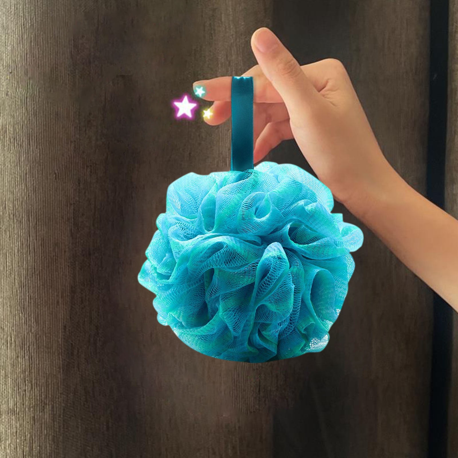 TUTUnaumb Gradient Bath Shower Loofah Sponge Bath Mesh Pouf Shower Ball Body Scrubber ...