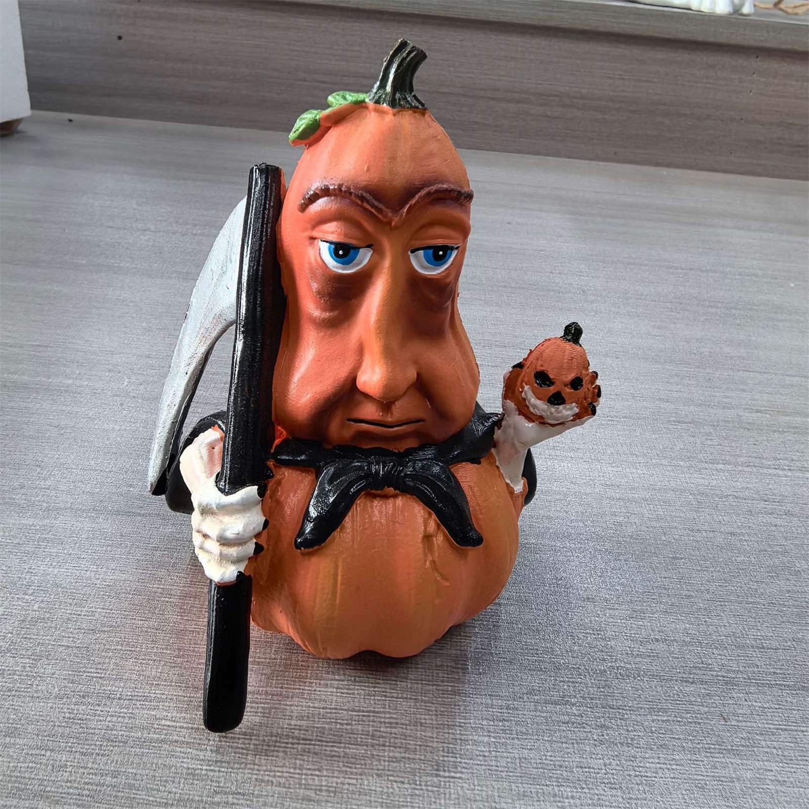 TUTUnaumb Halloween Pumpkin Statue Decoration, Cute Bat Pumpkin ...