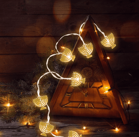 TUTUnaumb Hanukkah Nine Candlestick LED String Light 5.4FT 10LED Light ...