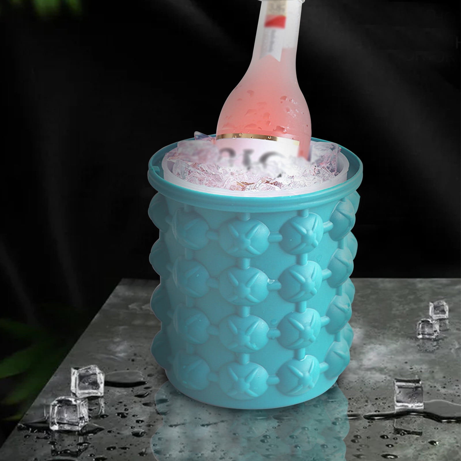 TUTUnaumb Large 2 In 1 Silicone Ice Bucket & Ice-Mold With Lid,Silicon ...