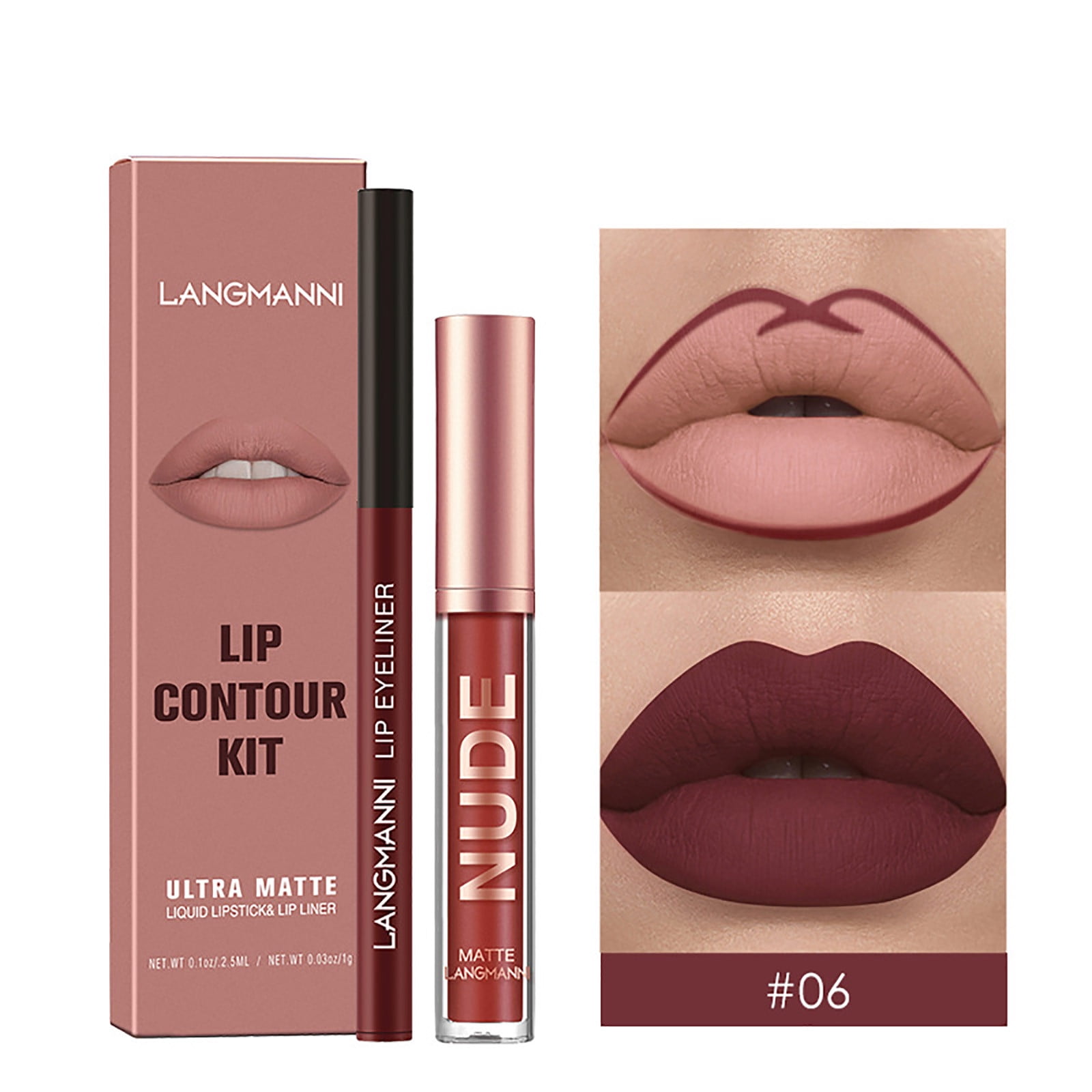 TUTUnaumb Lip Gloss Lipliner Combination 2 Sets, Matte Lip Gloss Set ...