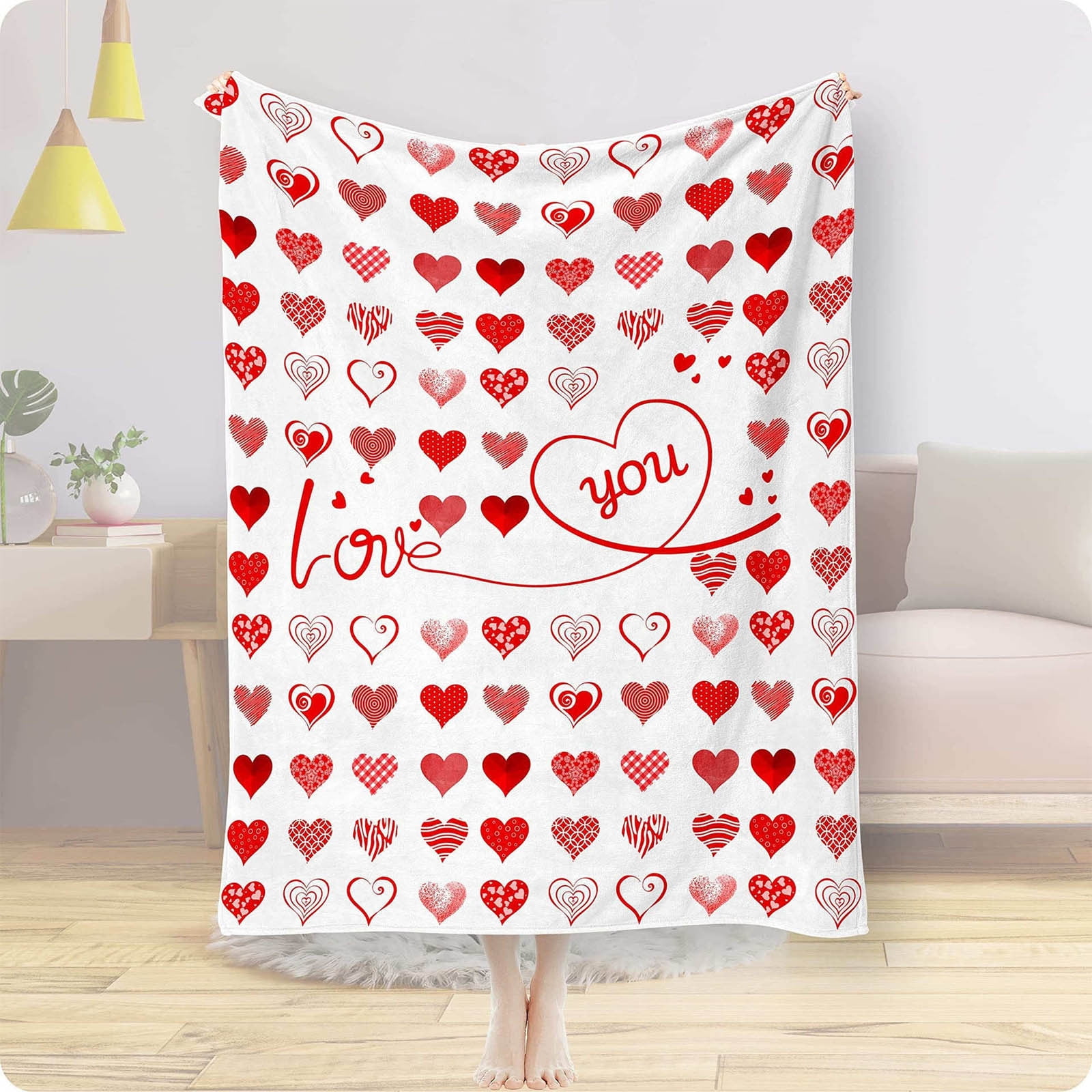 TUTUnaumb Love You Blanket Decorative Throw Blanket Wedding Blanket Red ...