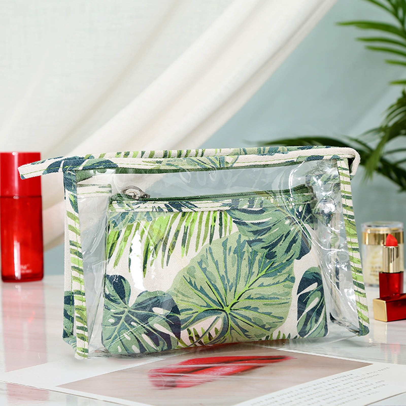 TUTUnaumb Makeup Bag Tropical Canvas Cosmetic Bags Travel Toiletries ...