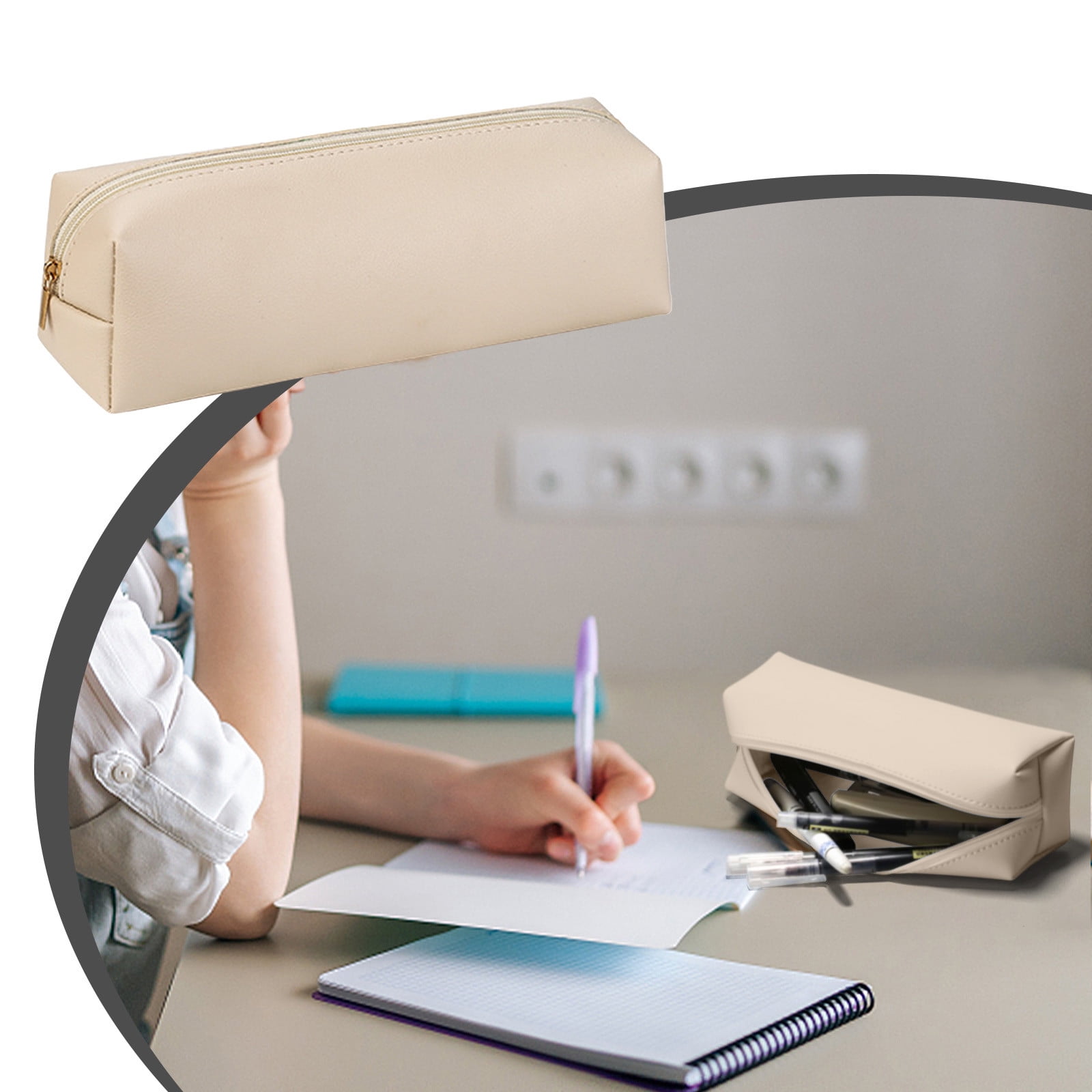 TUTUnaumb Pencil Case Pencil Pouch Black Pencil Bag Leather Pen Case ...