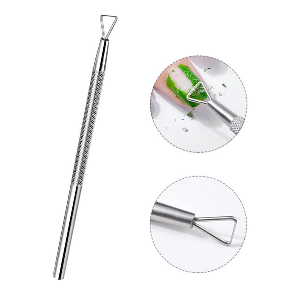 TUTUnaumb Stainless Steel Pusher Triangle Cuticle Peeler Scraper Remove ...