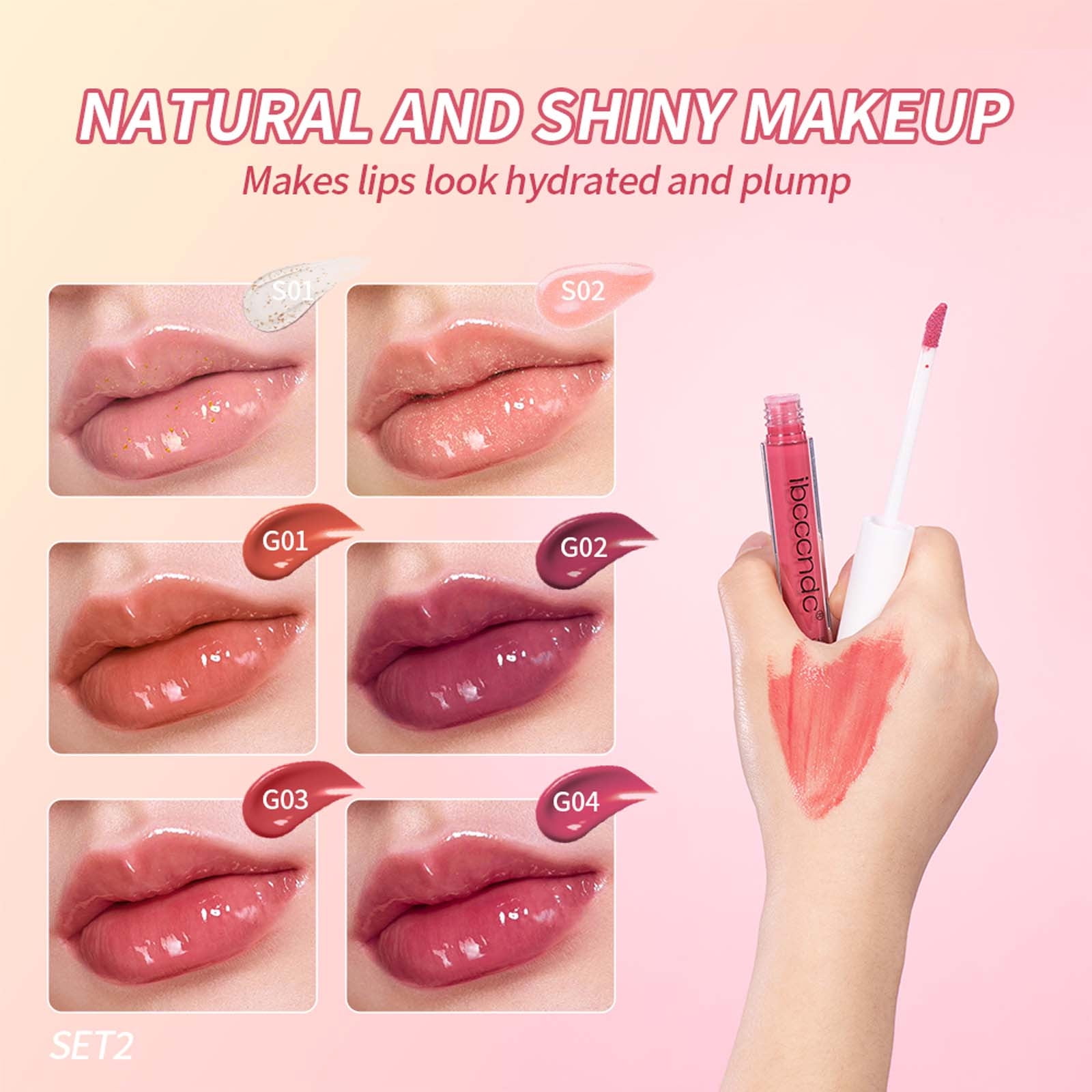 TUTUnaumb Transparent Lipstick Set Clear Lip Gloss Set Mirror Water ...