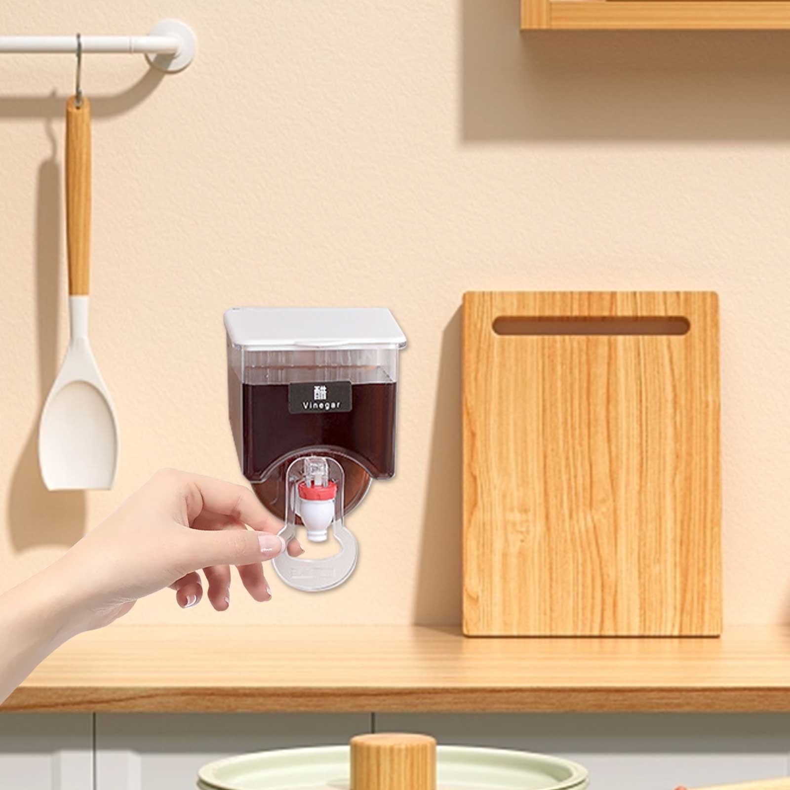 TUTUnaumb Wall Mounted Oil Dispenser Kitchen Seasoning Organizer ...