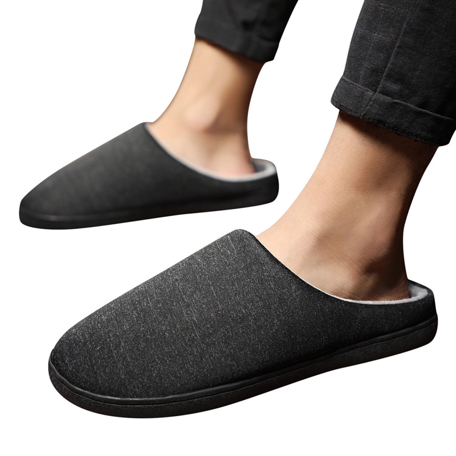TUTUnaumb Woman House Slippers Women's Mens Couples Solid Flock Warm Floor Home Slippers Size 9 ...