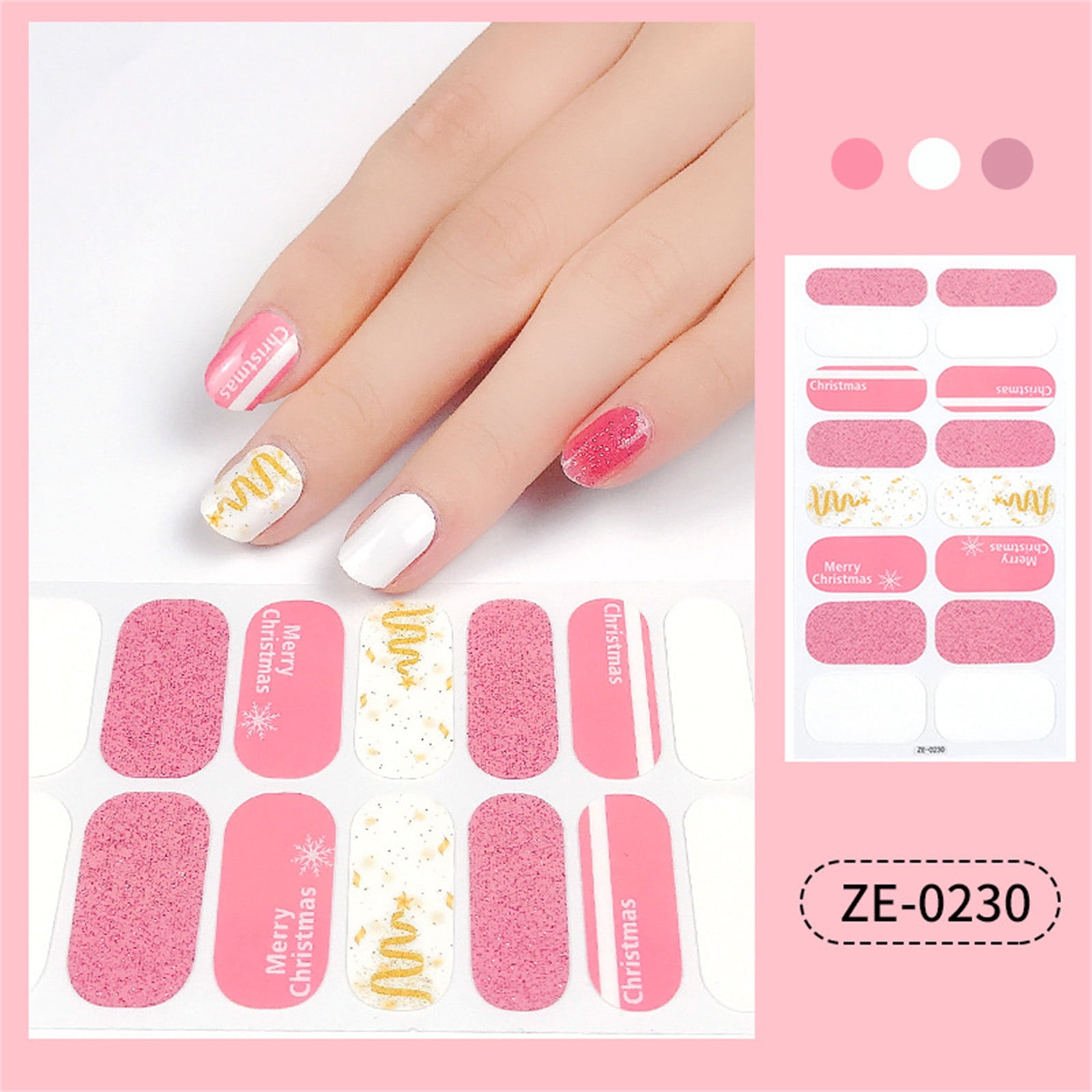 TUWABEII 16Strips Nail Polish Sticker Nail Strips Nail Polish Art ...