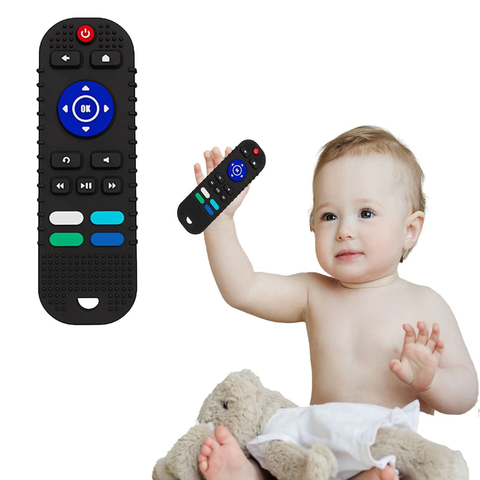 TUWABEII Baby Teether Toys Beige Teething Toys for Babies TV Game ...