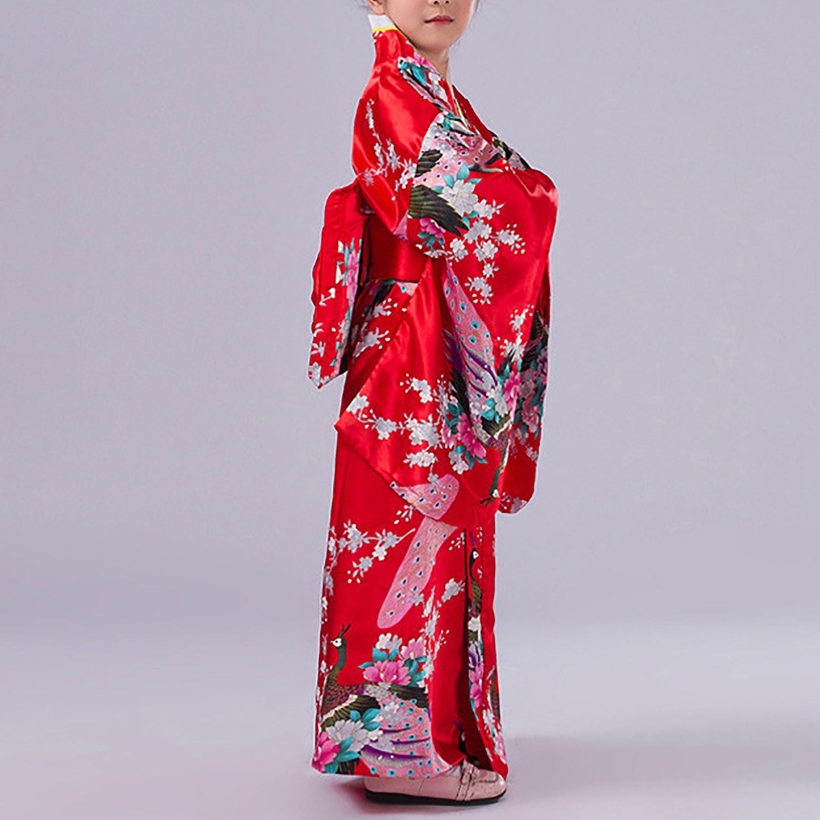 Tuwabeii Button Front Top And Shorts Pajama Set Fashion Girls Kimono Tradition Improved Printing