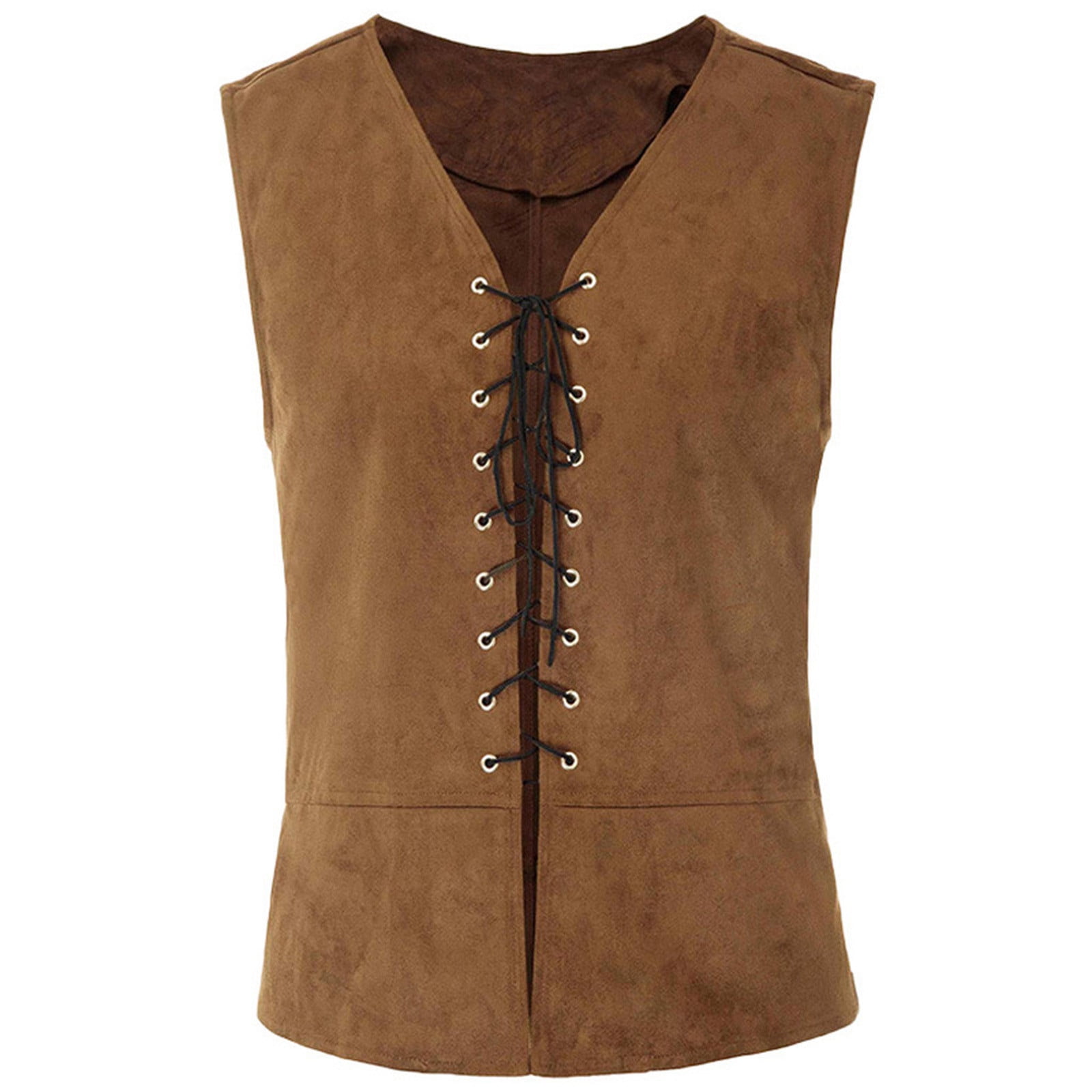 TUWABEII Trendy Tops for Men,Vintage Medieval Mens Vest Laced Up ...