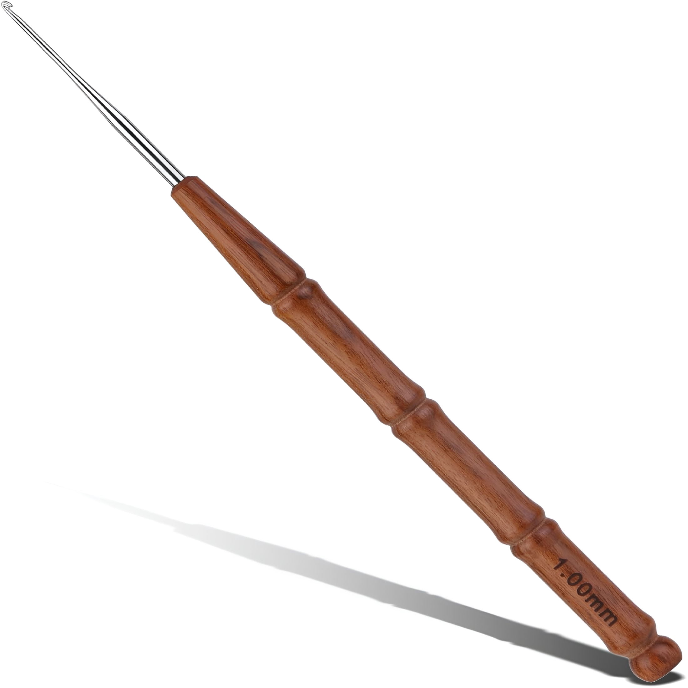 TUWAFE 1Mm Crochet Hook,Ergonomic Crochet Hook with Wooden Handle ...