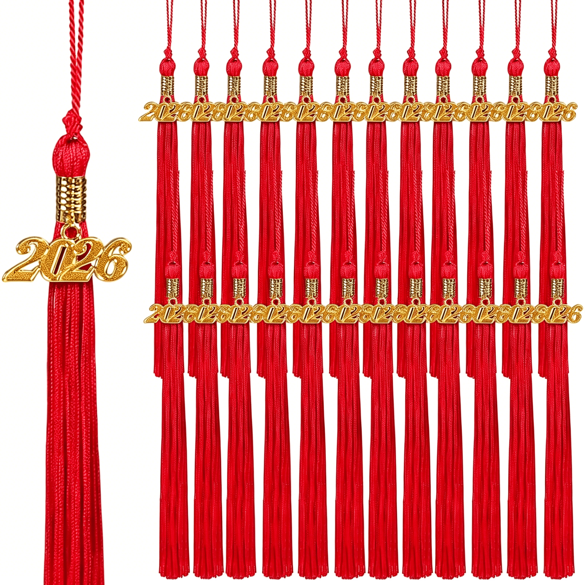 TUWAFE 24 Pack 2026 Graduation Tassels with Gold Charm - Cap Tassels ...