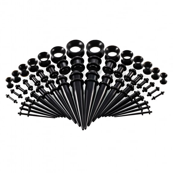 TUWAFE 50 Pcs Ear Stretching Kit Gauge Expander Acrylic Taper Plug ...
