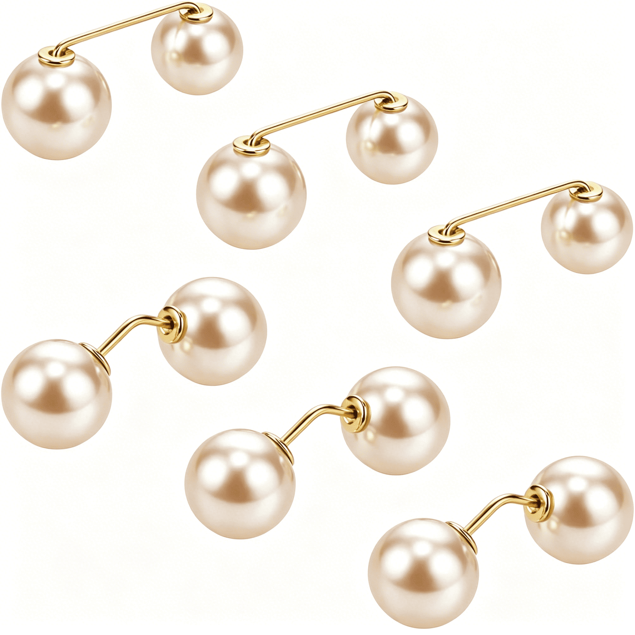 TUWAFE 6 Pcs Artificial Pearl Brooch Pins Sweater Shawl Safety Clips ...