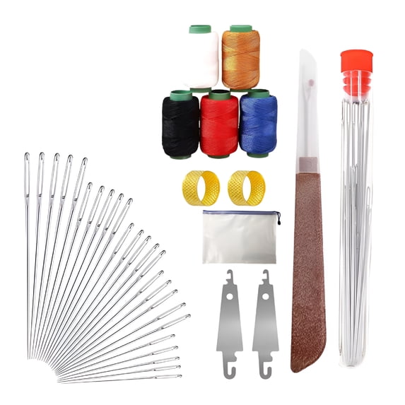 TUWAFE Big Eye Steel Sewing Needles Kit, 36 Pcs Big Eye Steel Needles ...